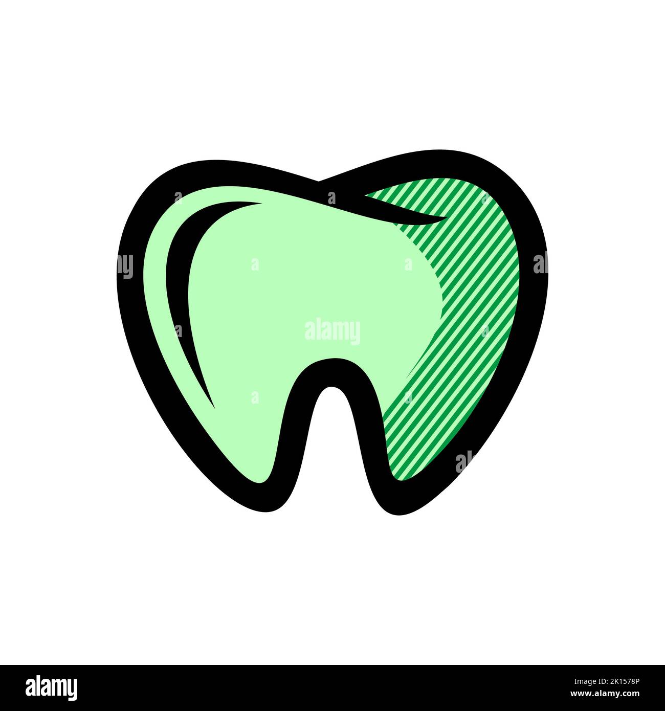 icône de dent isolée sur fond blanc de la collection d'anatomie. icône ...