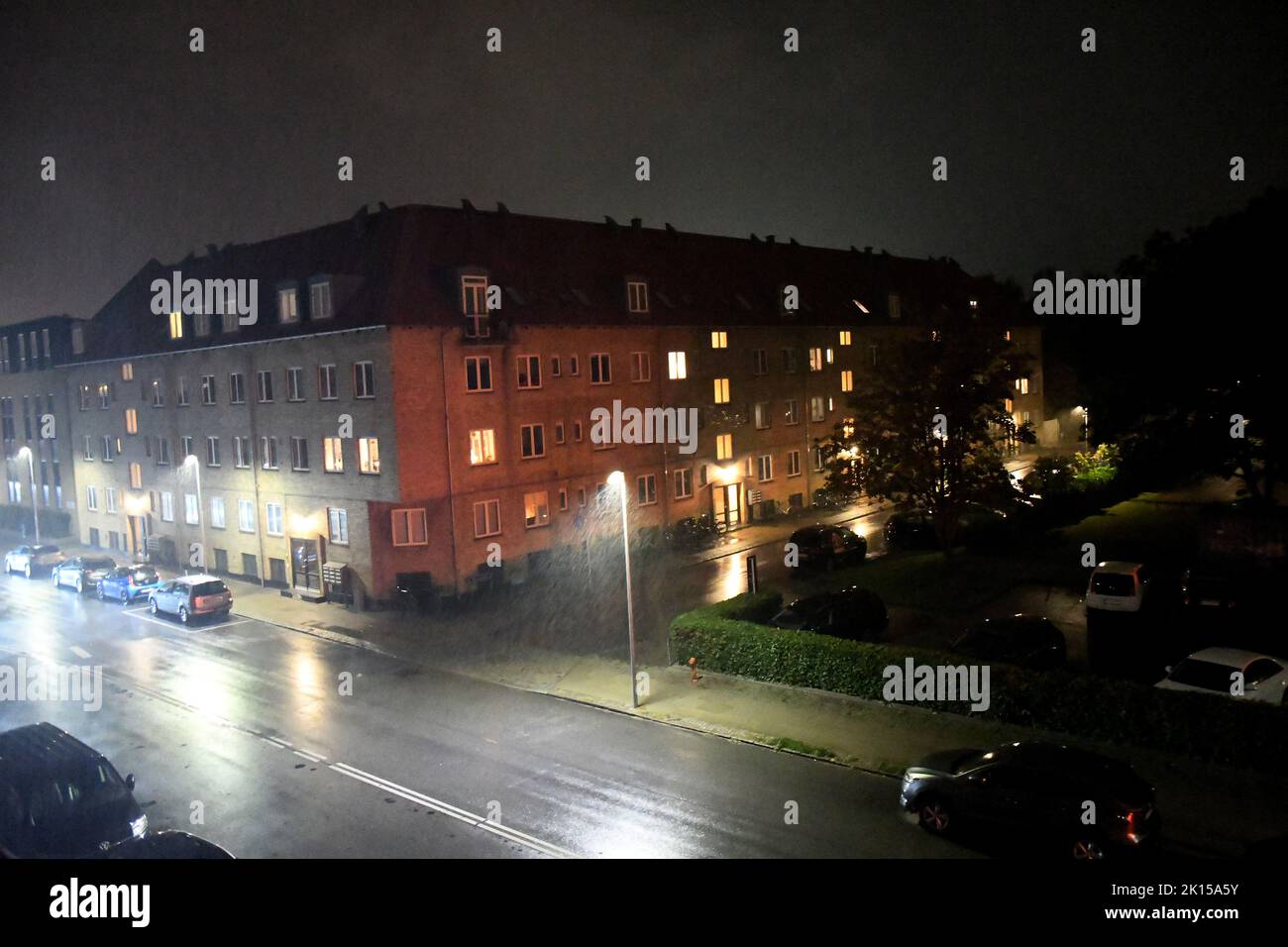 Kastrup/Copenhagen/Denmark/15.September.2022/chute de pluie la nuit ...