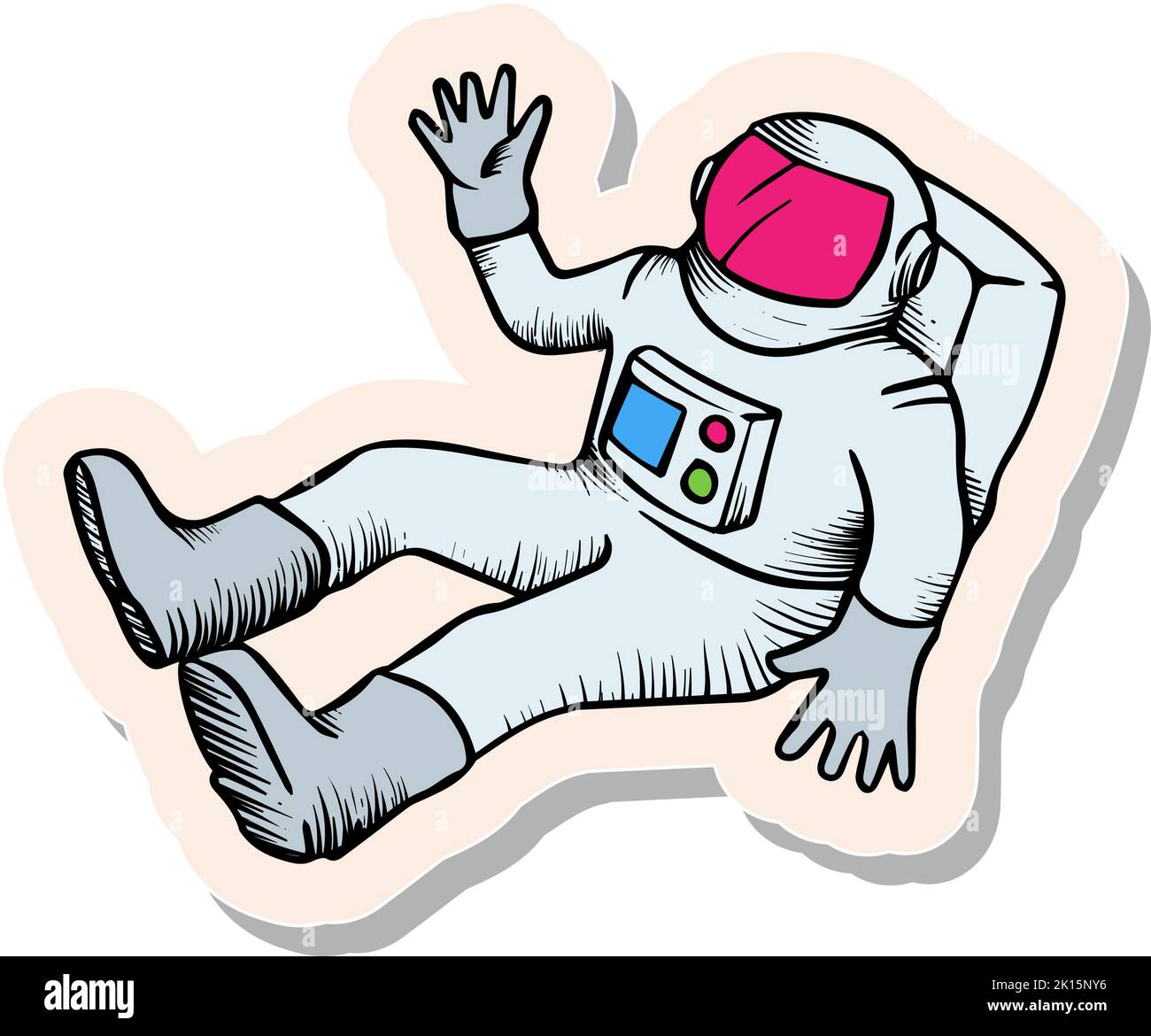 Dessin d'un astronaute dessiné à la main dans une illustration ...