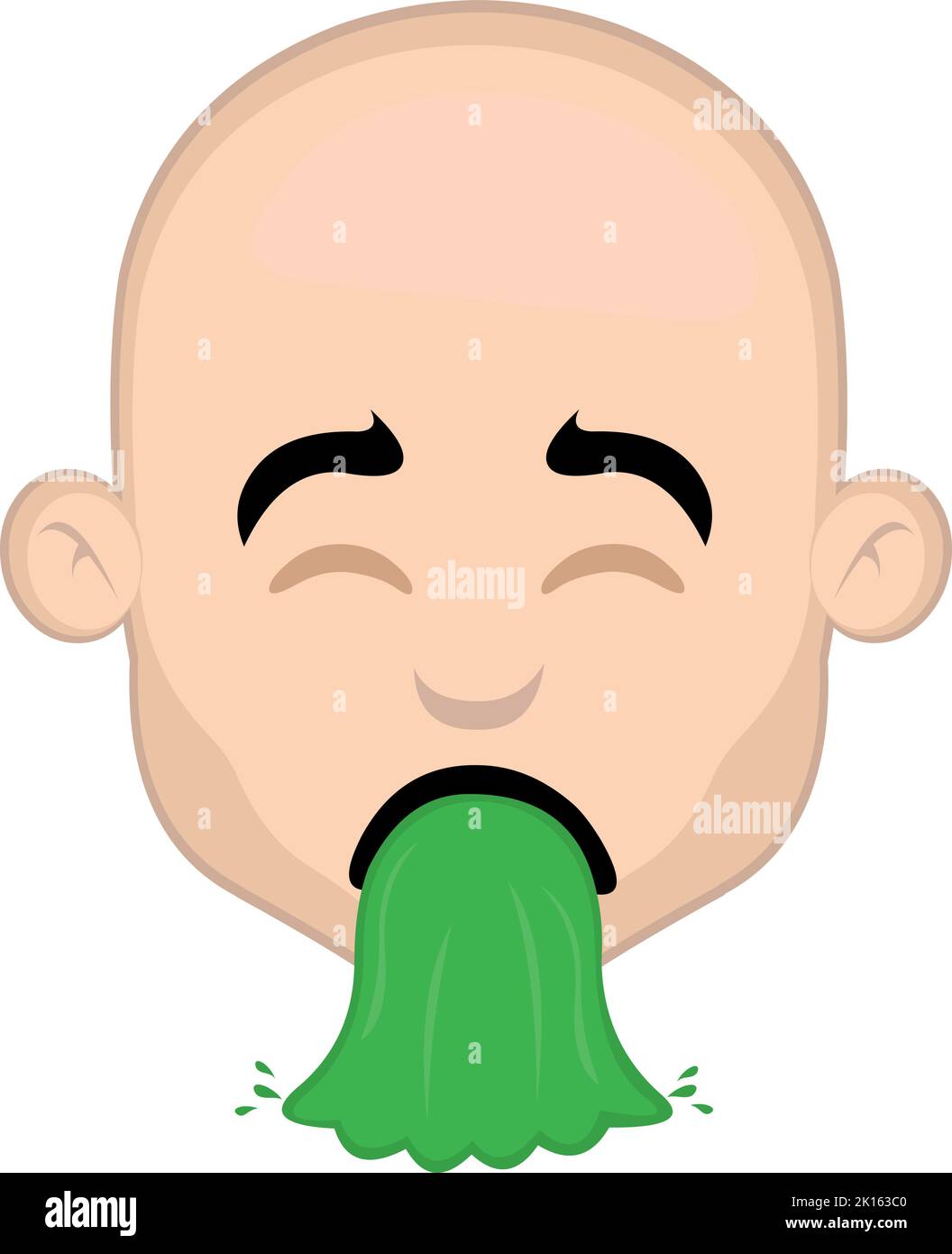 Illustration vectorielle du visage d'un homme bald, dessin animé ...