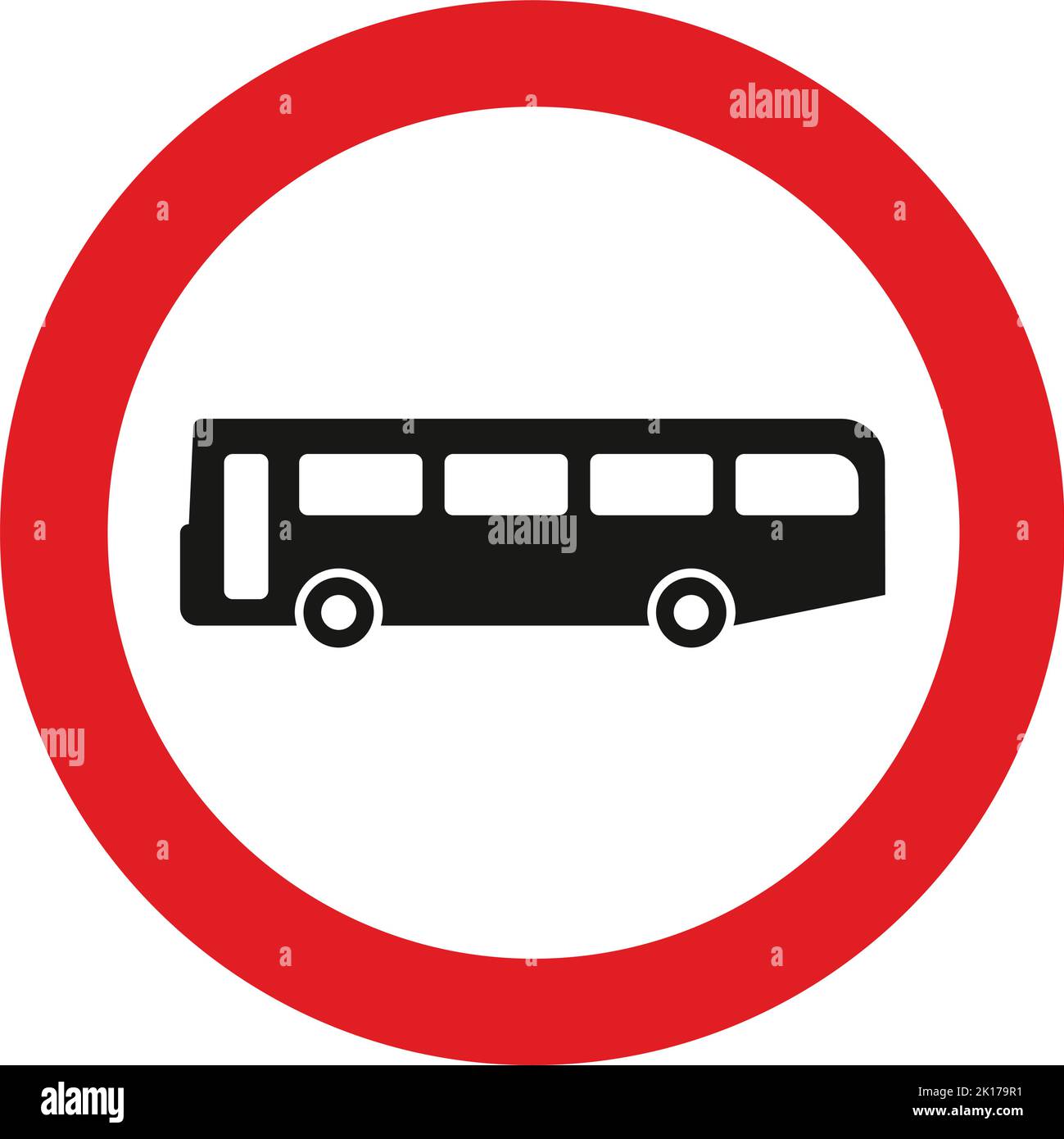 Pas de bus (plus de 8 places), le panneau de signalisation du code de ...