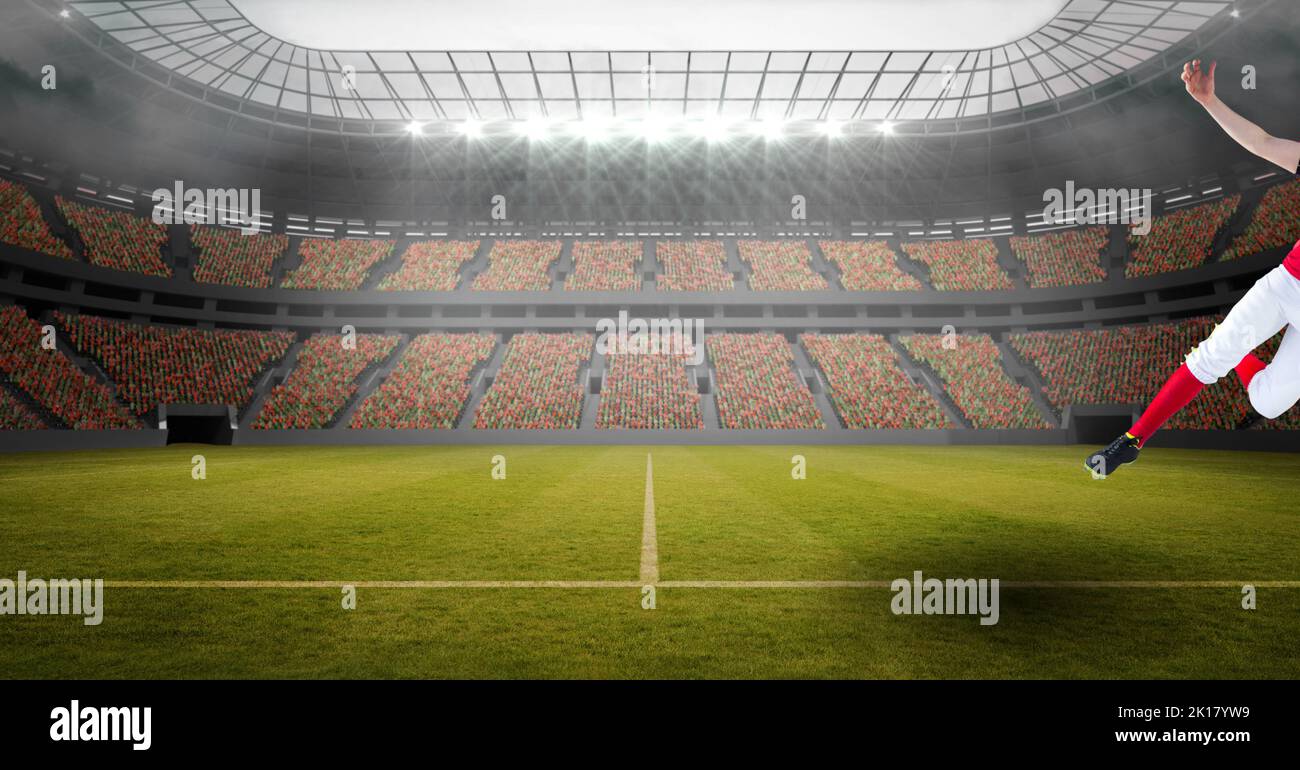 Composition d'un joueur de rugby masculin qui saute au-dessus d'un ...