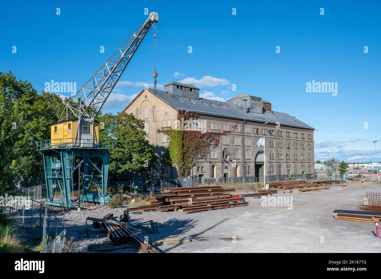 Port de Norrköping avec l'ancien moulin Andreas kvarn. La zone ...
