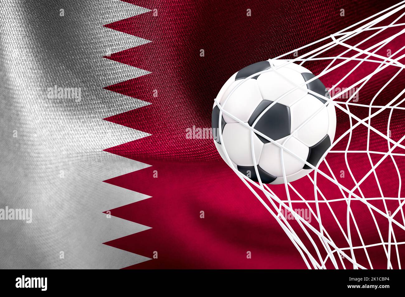 Coupe du monde de la FIFA 2022, drapeau national du Qatar avec une ...