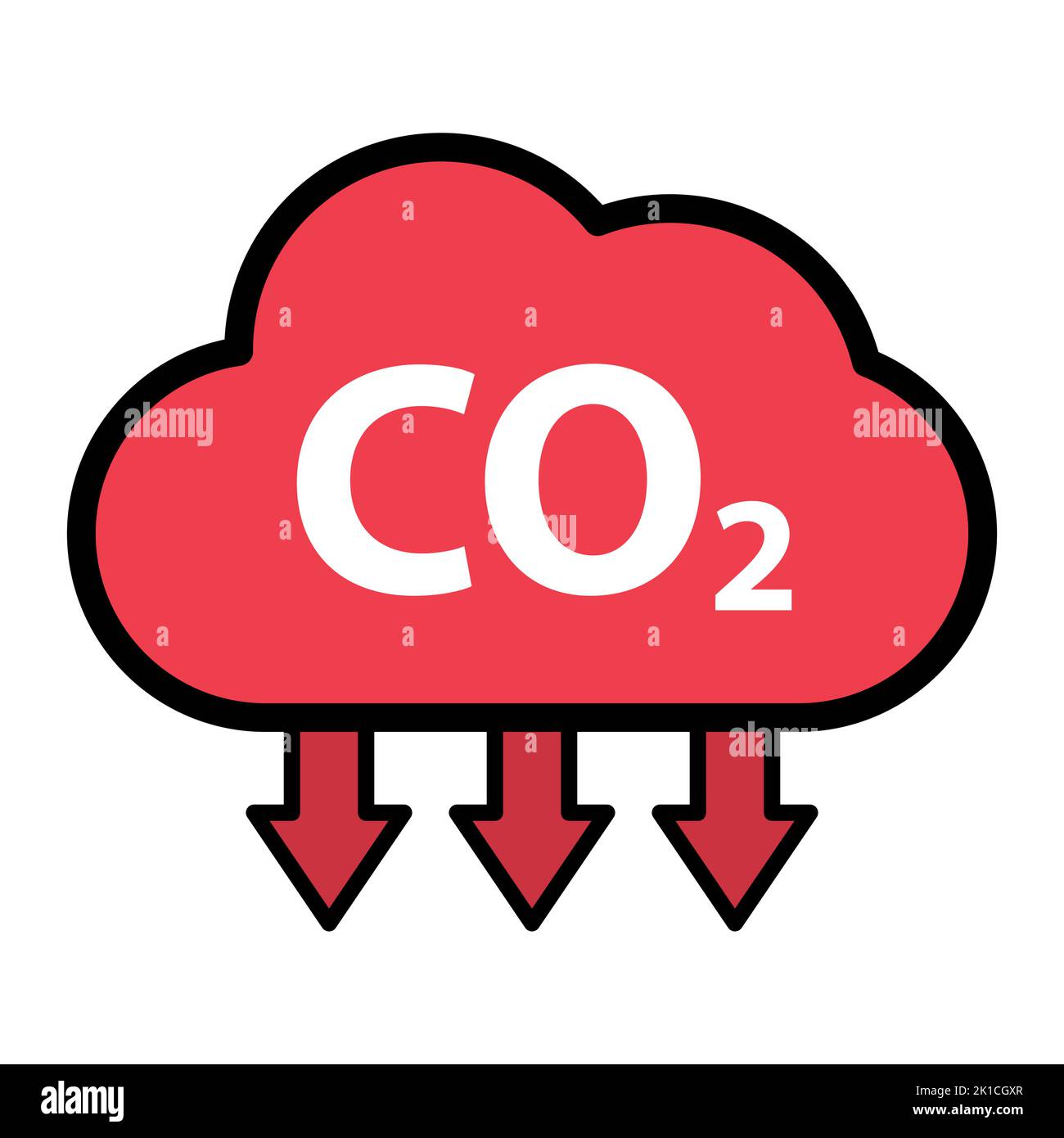 CO2 icône réduire le nuage, émissions propres mondiales, symbole de l ...