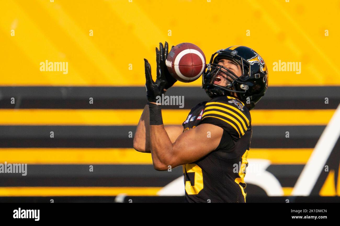 17 septembre 2022, Hamilton, ON, Canada : Kiondre Smith (85), le grand ...