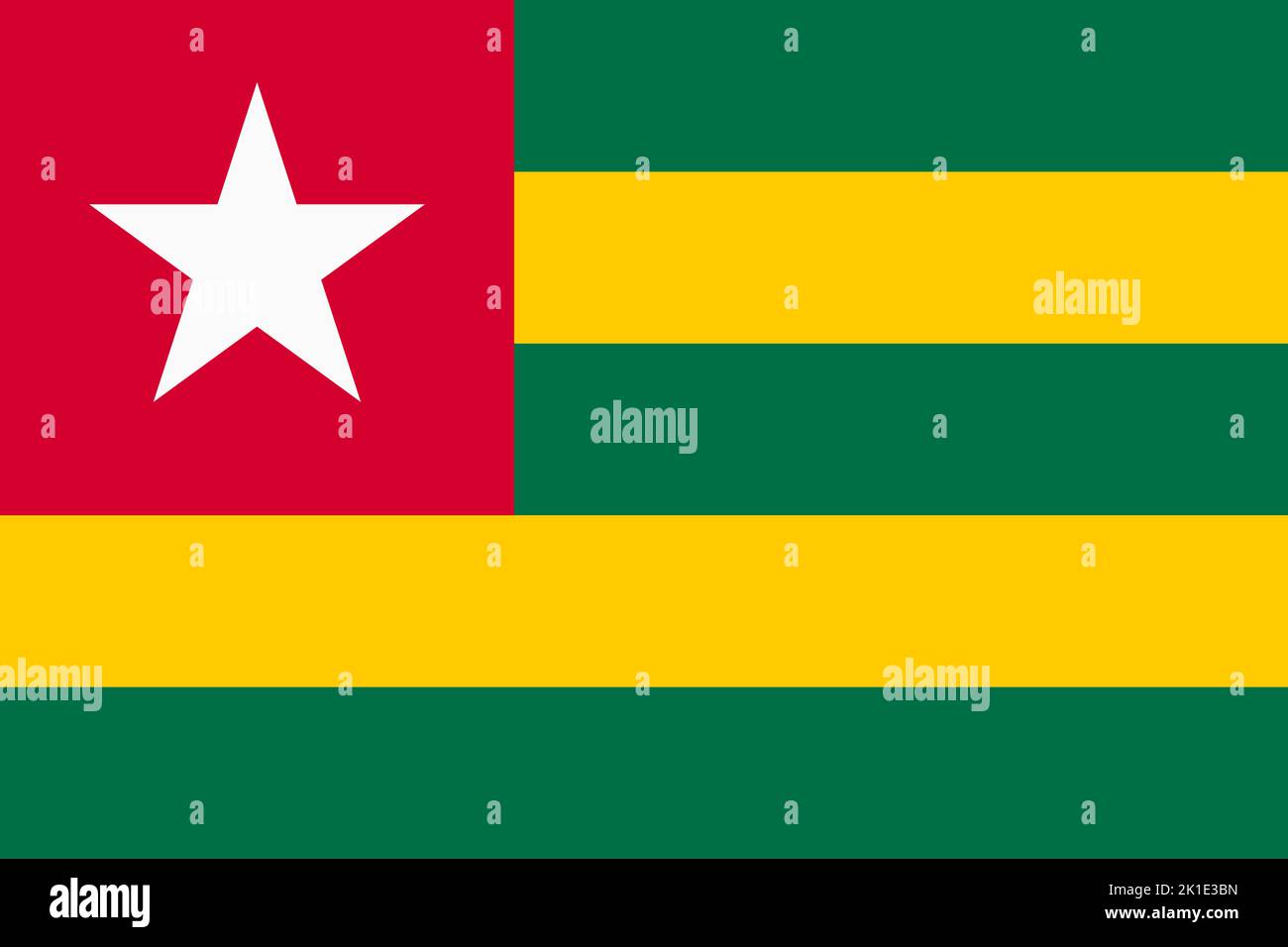 Drapeau du Togo. Bannière nationale et symbole patriotique de la ...