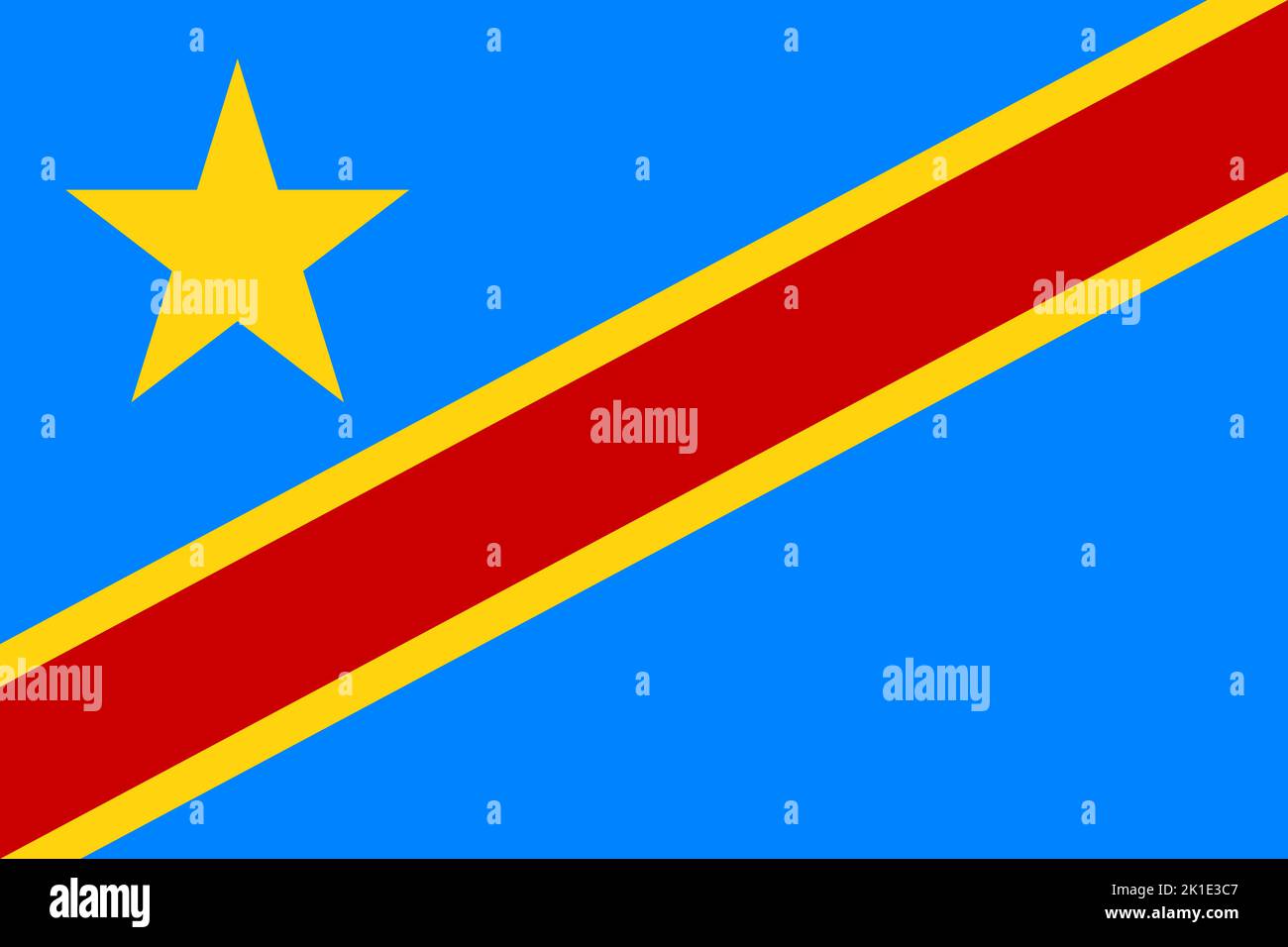 Drapeau de la République démocratique du Congo. Bannière nationale et ...
