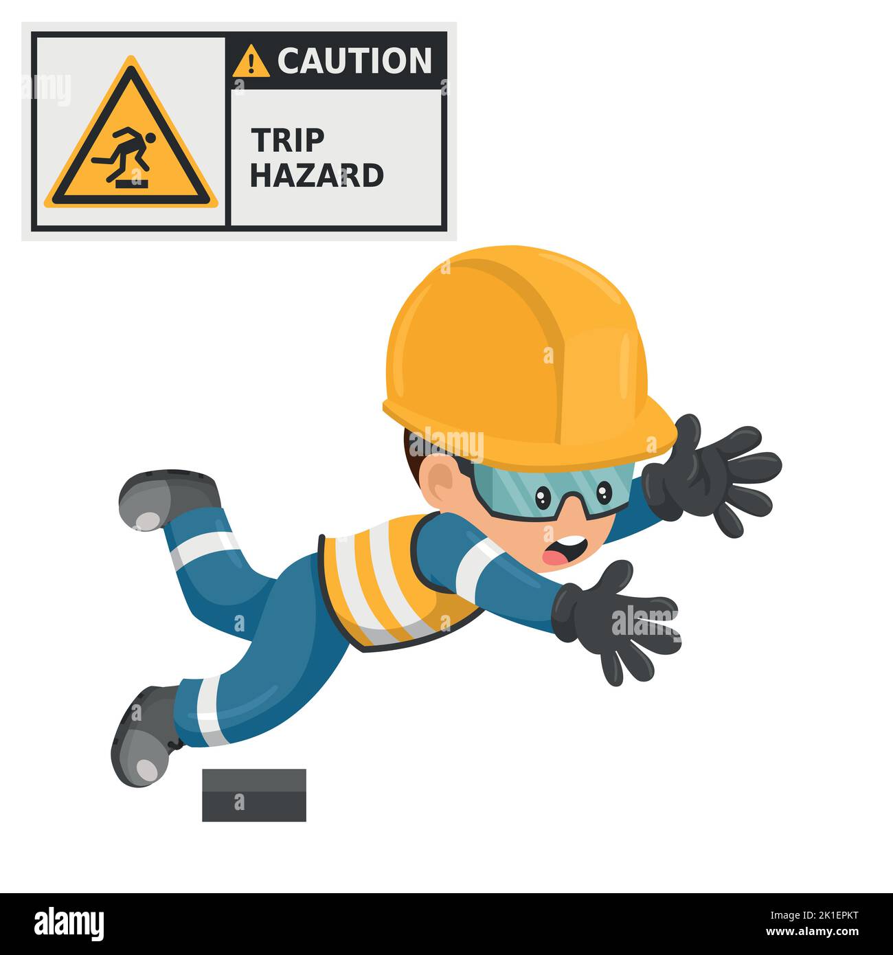 Accident du travail chute Banque d'images vectorielles - Alamy