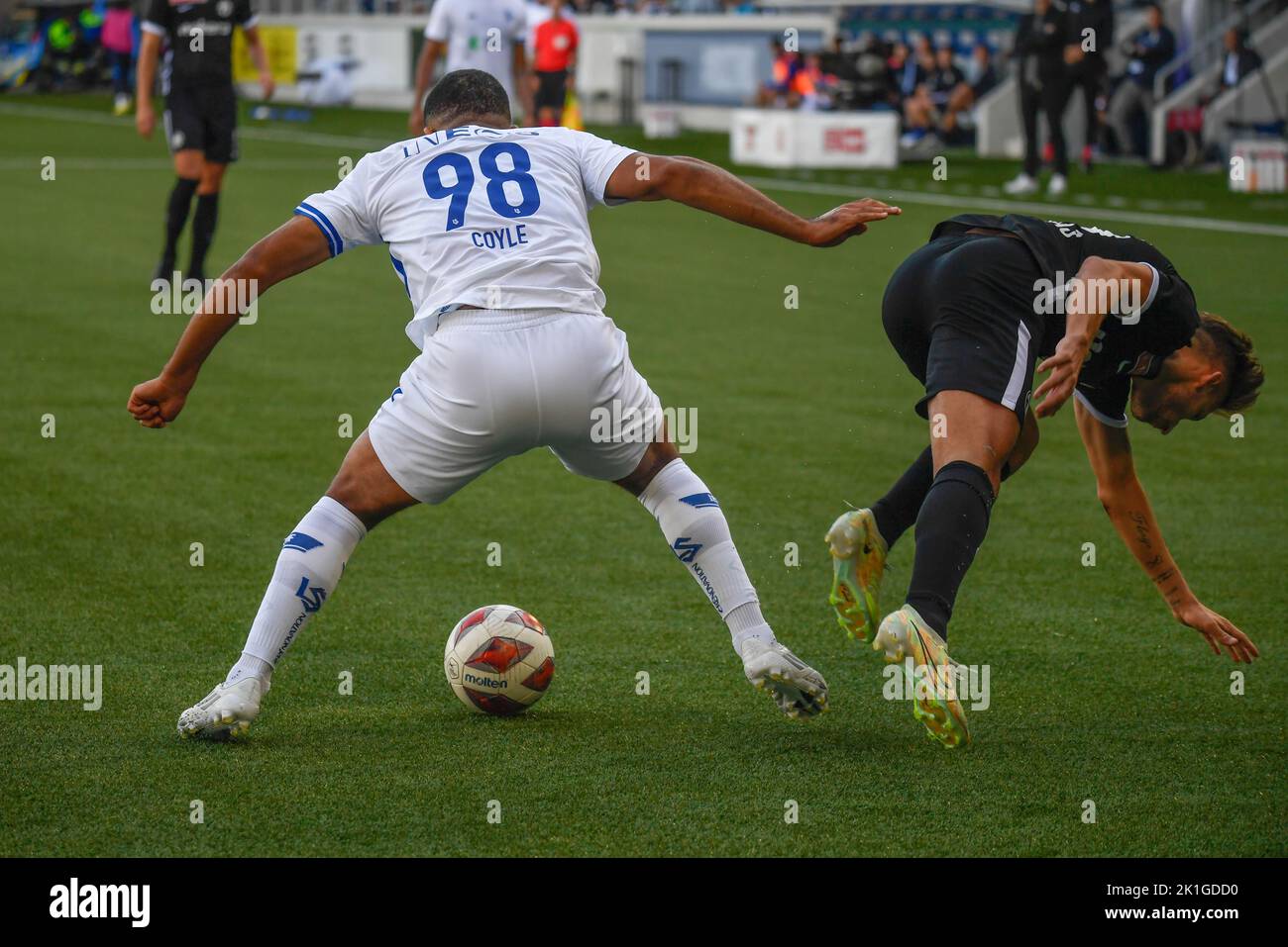 Lausanne Suisse, 09/18/2022: Trae Coyle du FC Lausanne-Sport (98) est ...