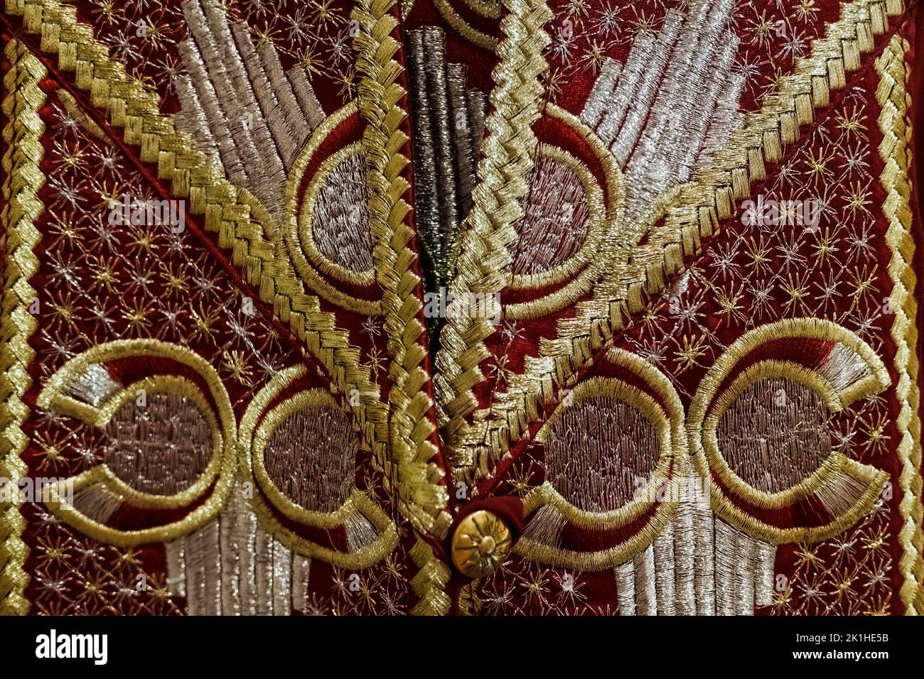 Détails et textures du tissu d'une robe grecque traditionnelle Photo ...