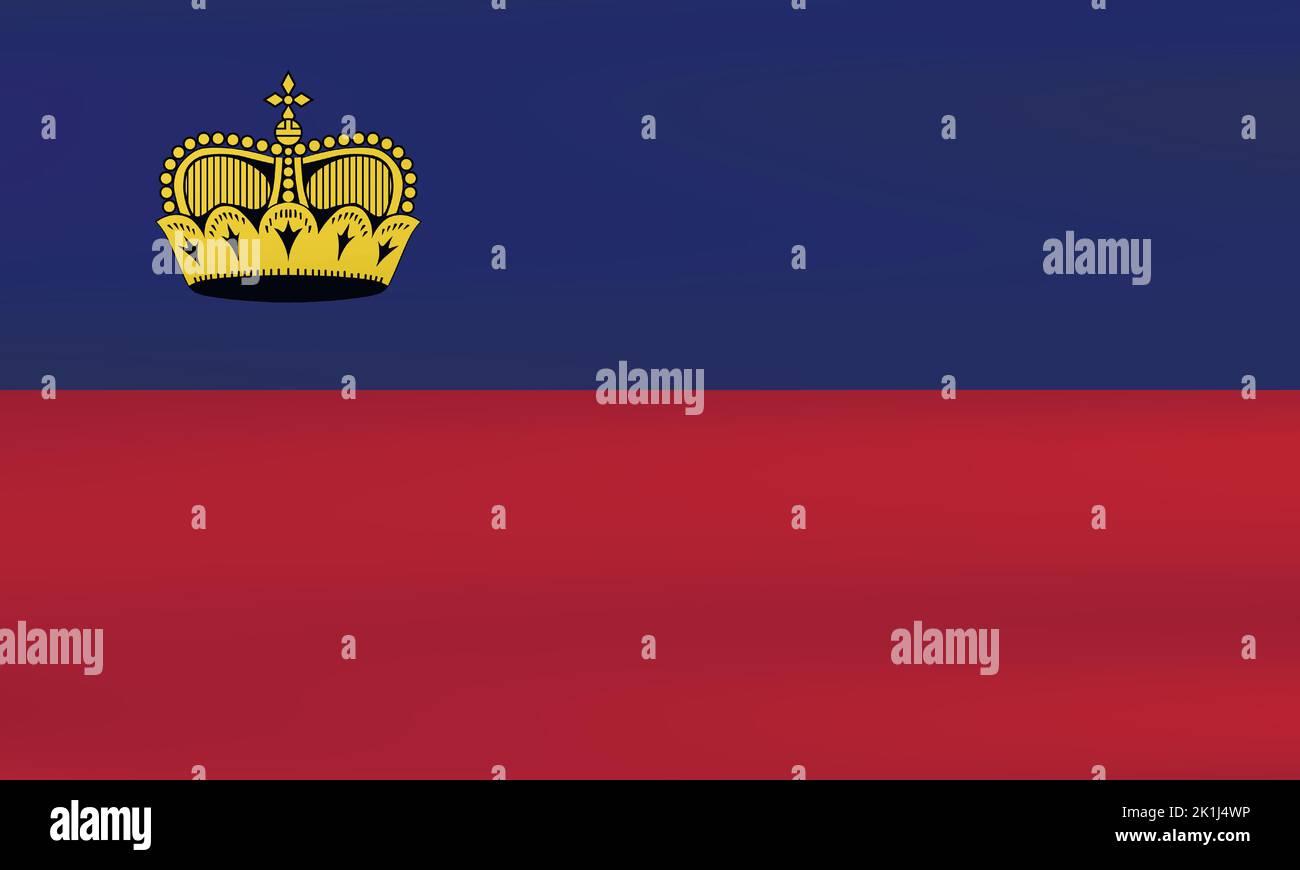 Drapeau du Liechtenstein. Symbole national dans les couleurs ...