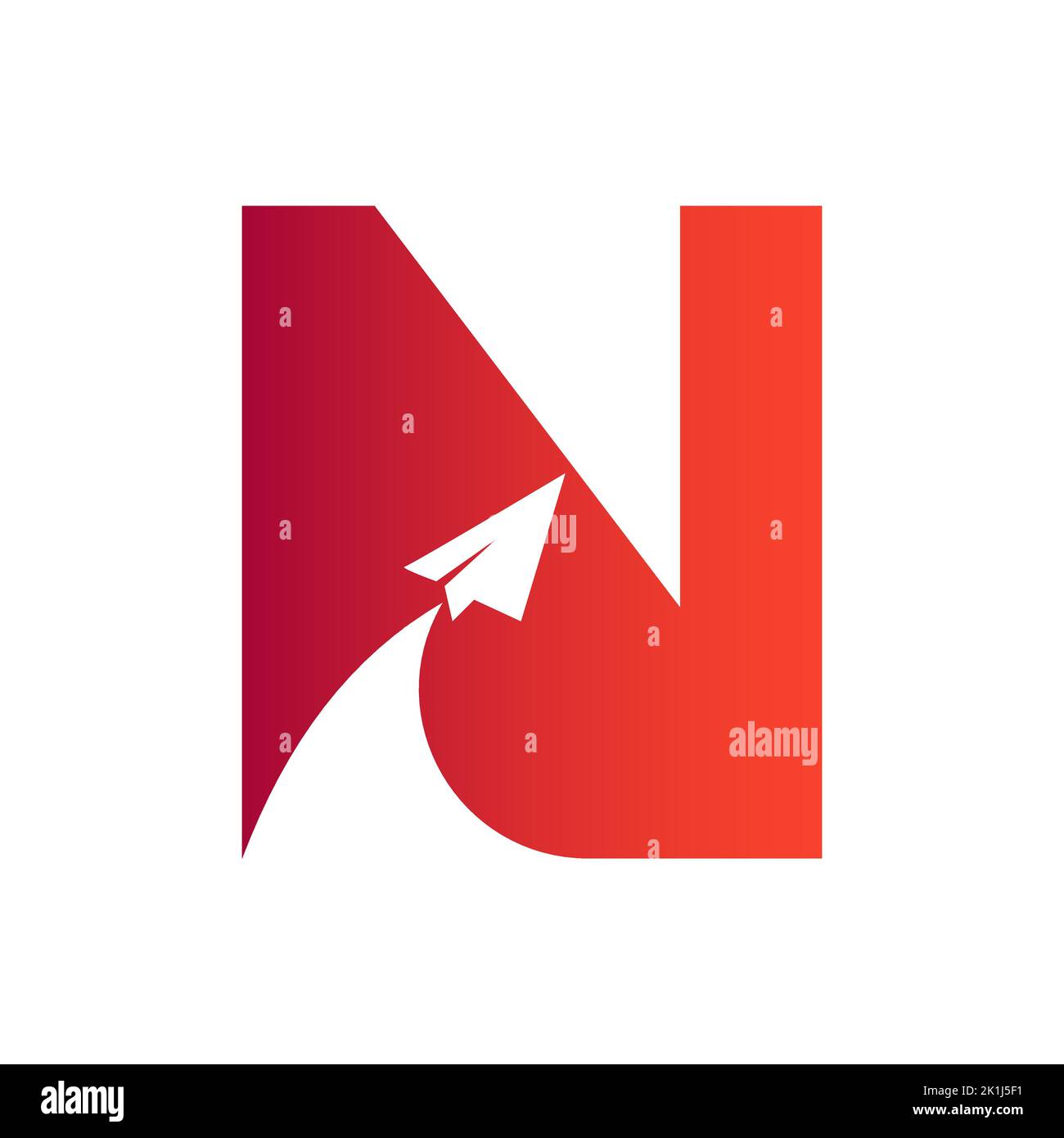 Logo de voyage Letter N associé au modèle de vecteur d'avion volant ...