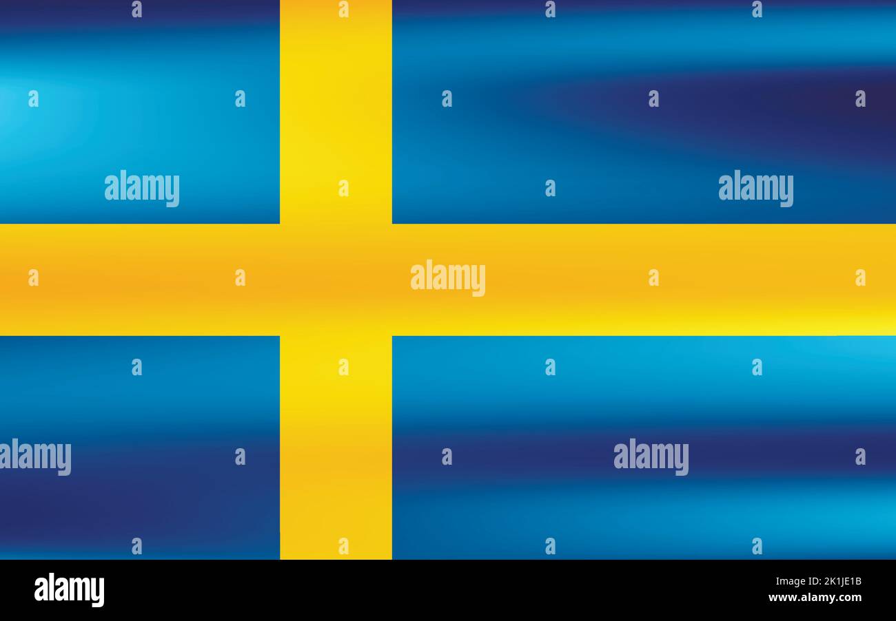 Drapeau de la Suède. Symbole national suédois dans les couleurs ...