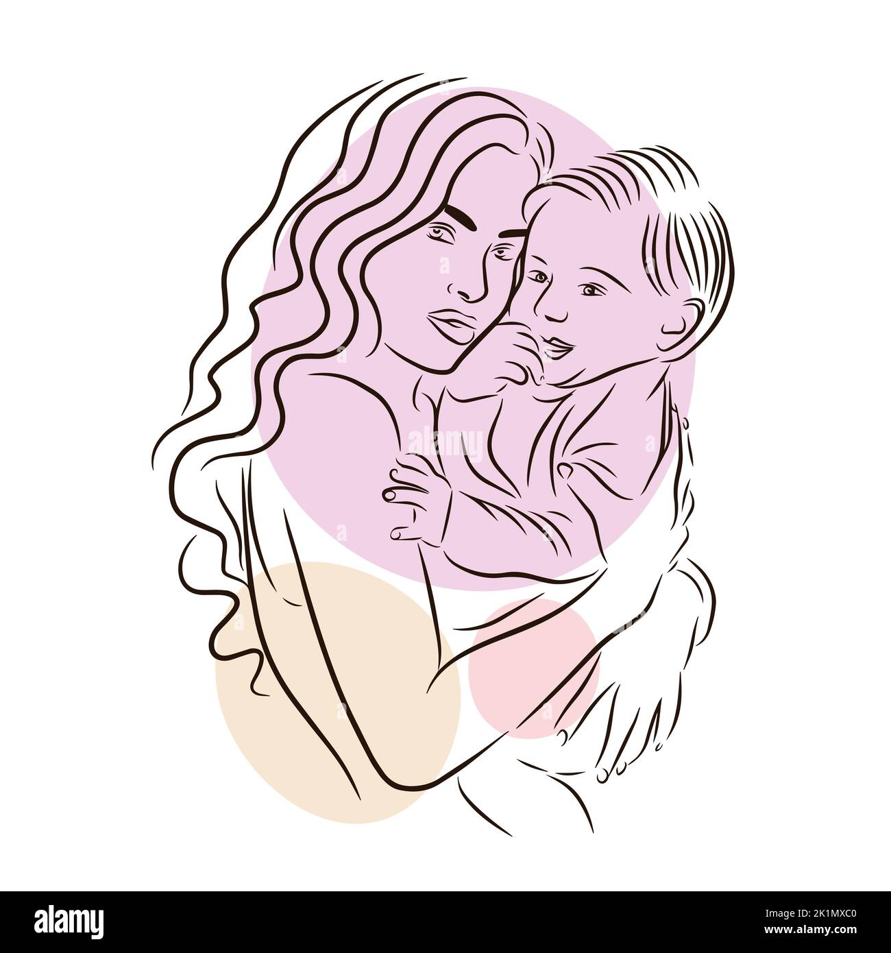 Une jeune mère tient un bébé dans ses bras, l'amour, les sentiments ...