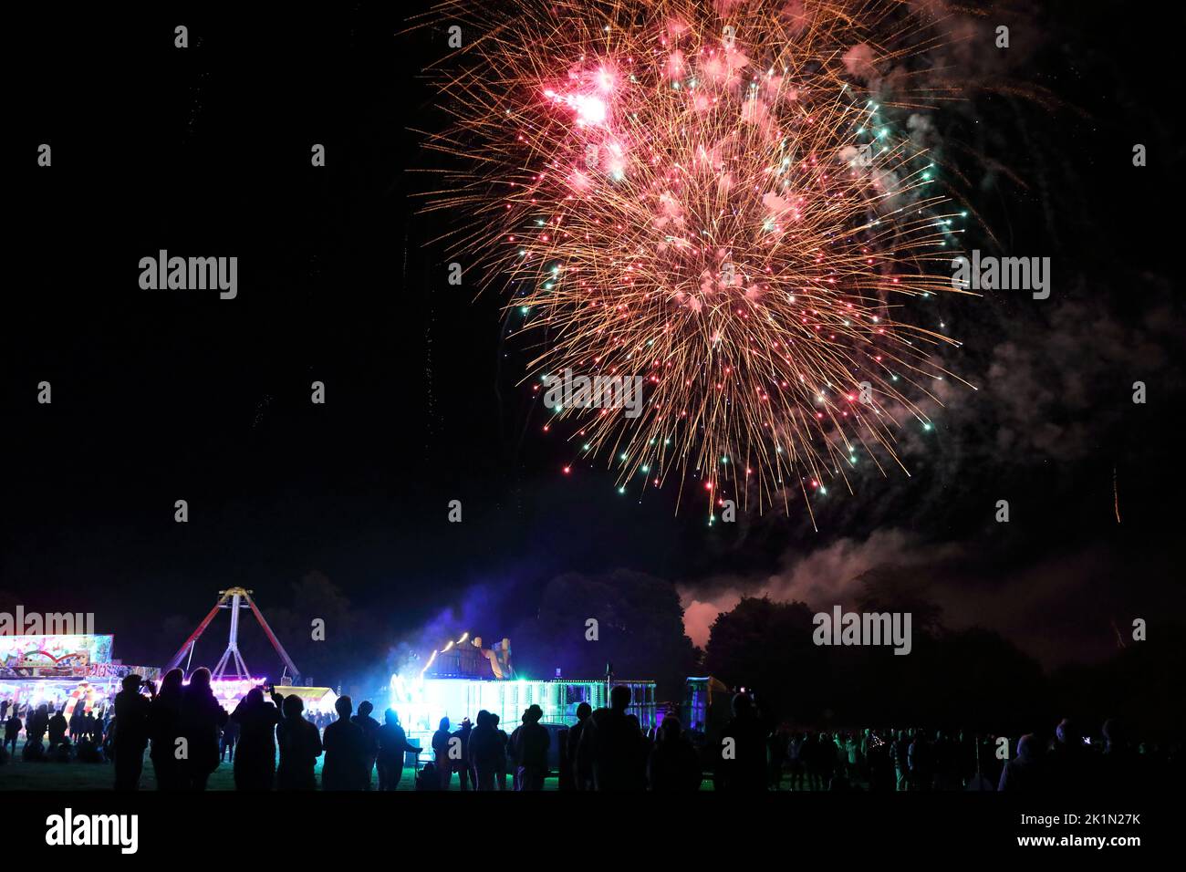 Fireworks display after the Mayfair Bonfire Society Carnival Parade ...