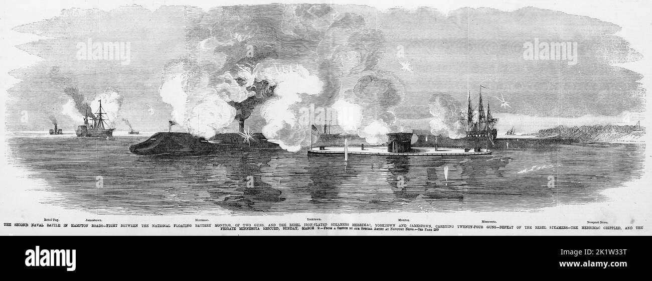 La deuxième bataille navale de Hampton Roads - la lutte entre le ...