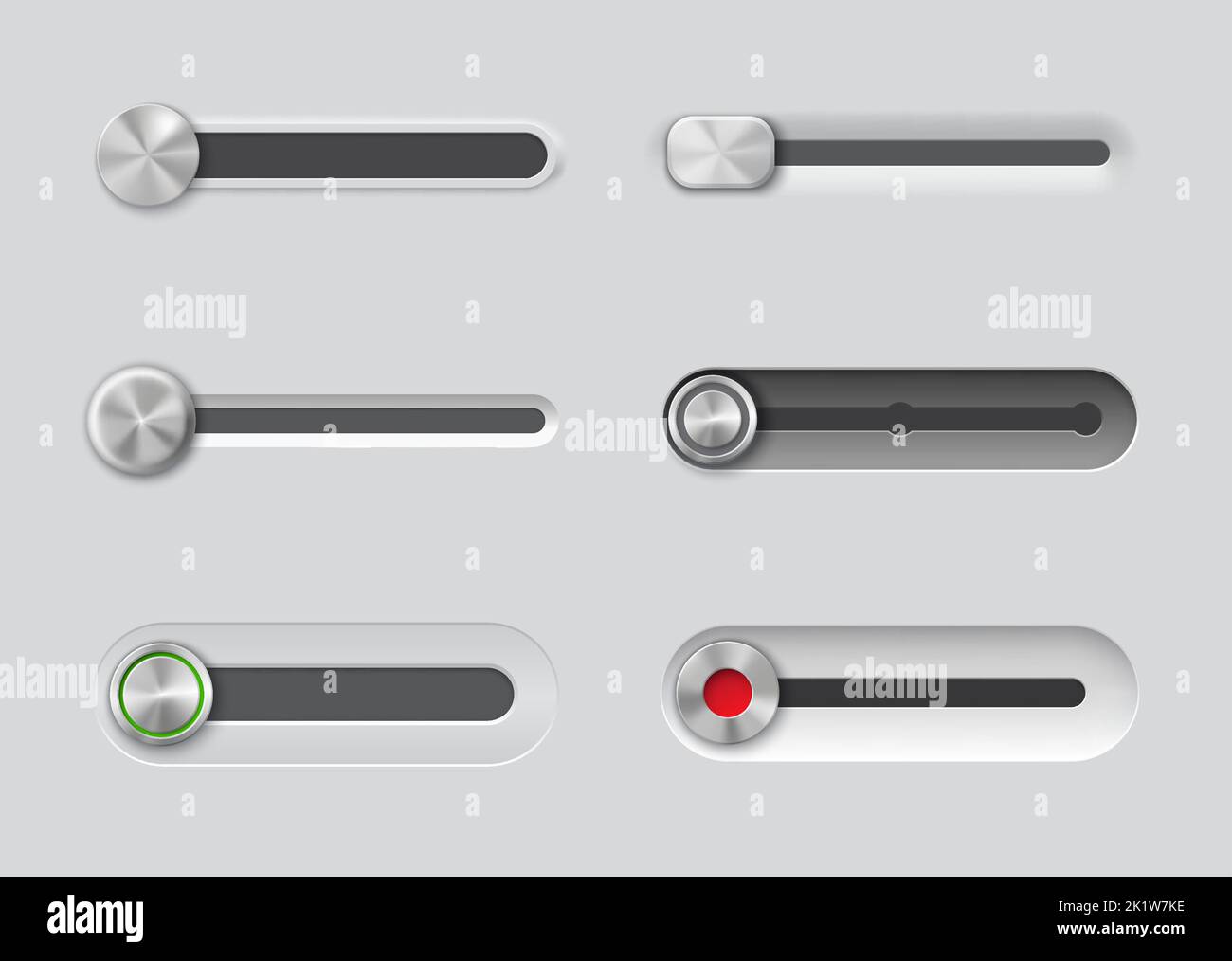 Boutons de la barre de défilement de l'interface utilisateur, contrôle, bascule du volume de l ...