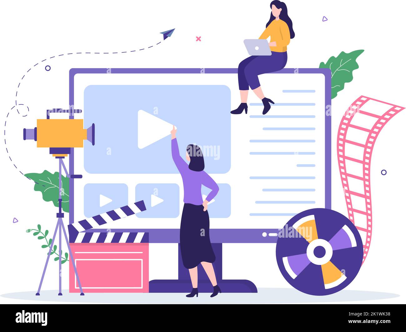 Modèle de services de vidéaste dessin main dessin de dessin animé ...