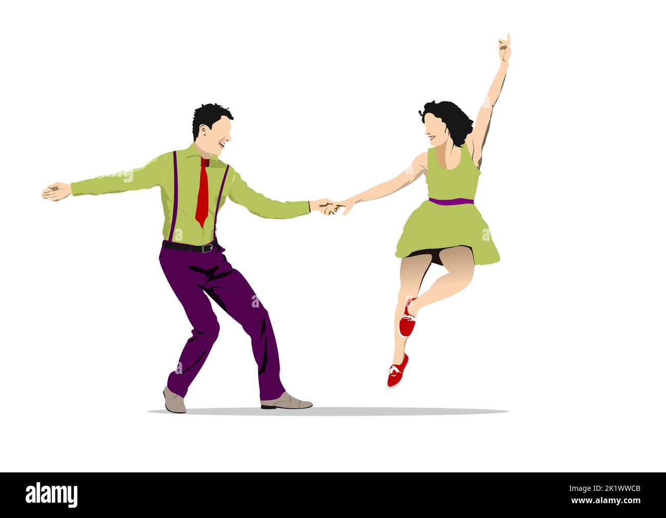 Lindy hop dancing Banque d'images vectorielles - Alamy