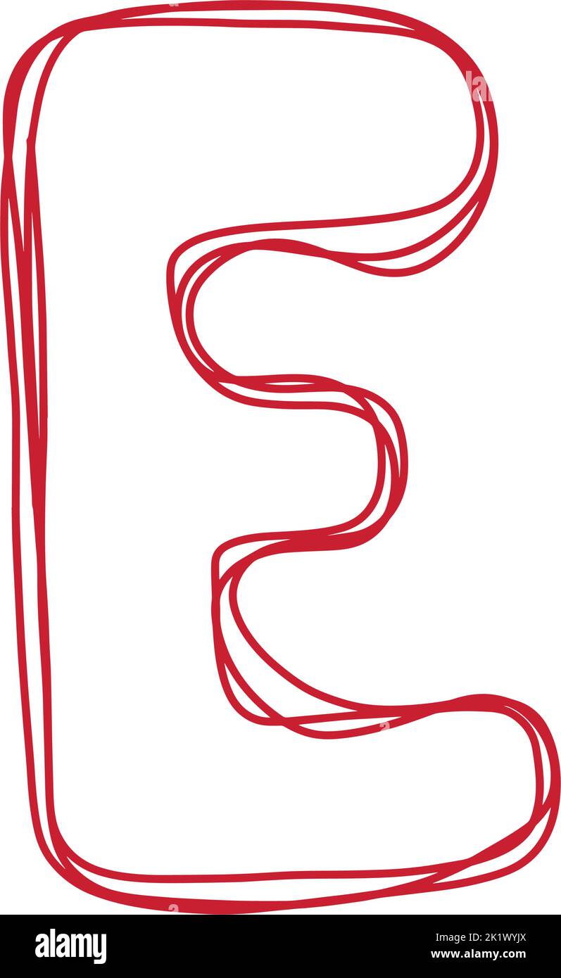 Lettre E dessin main trait dessin illustration élément art pour l ...
