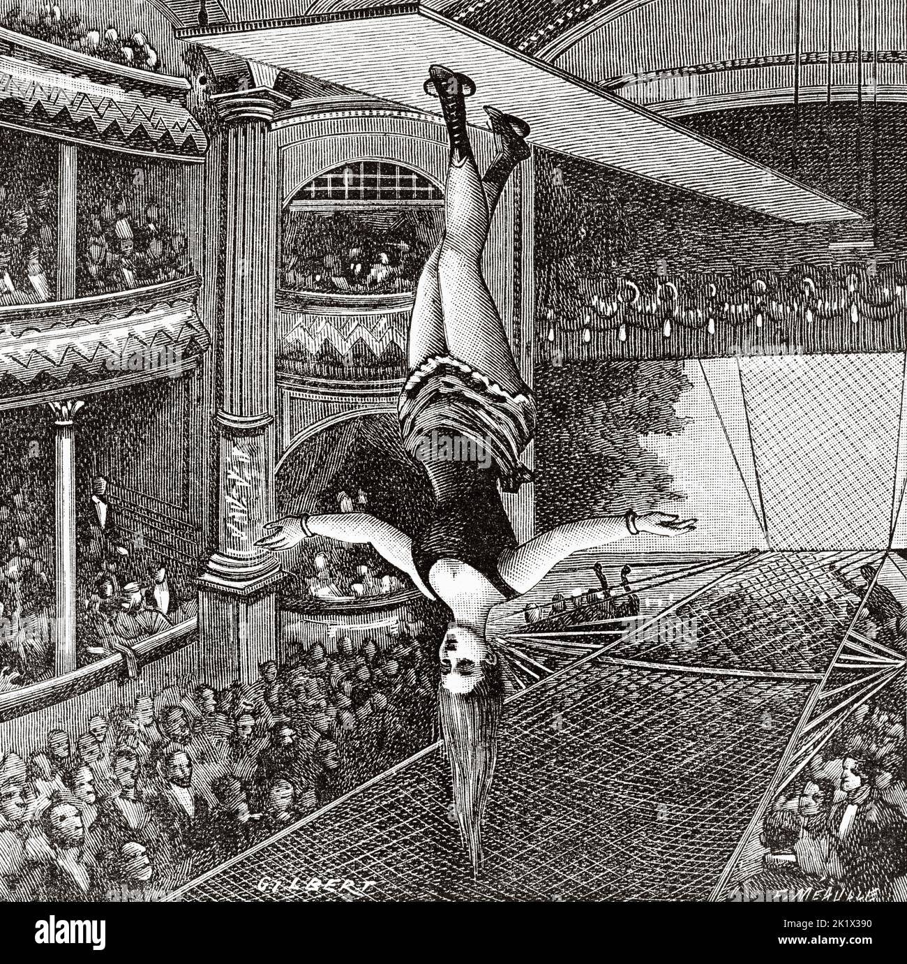 La promenade sur le toit a été effectuée dans un cirque par un Acrobat ...