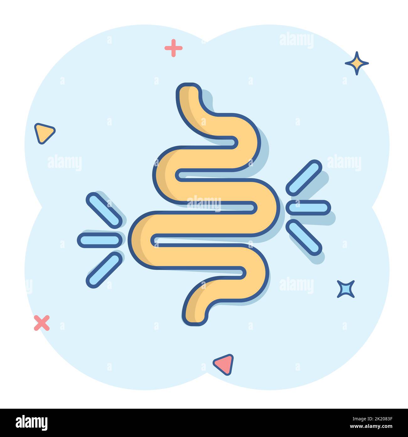 L'icône de la constipation intestinale dans le style comique. Vector ...