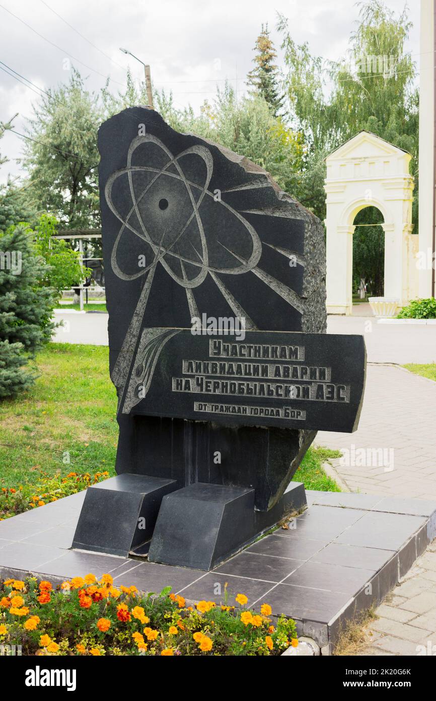 Bor, Russie - 16 septembre 2022 : monument aux liquidateurs de l ...