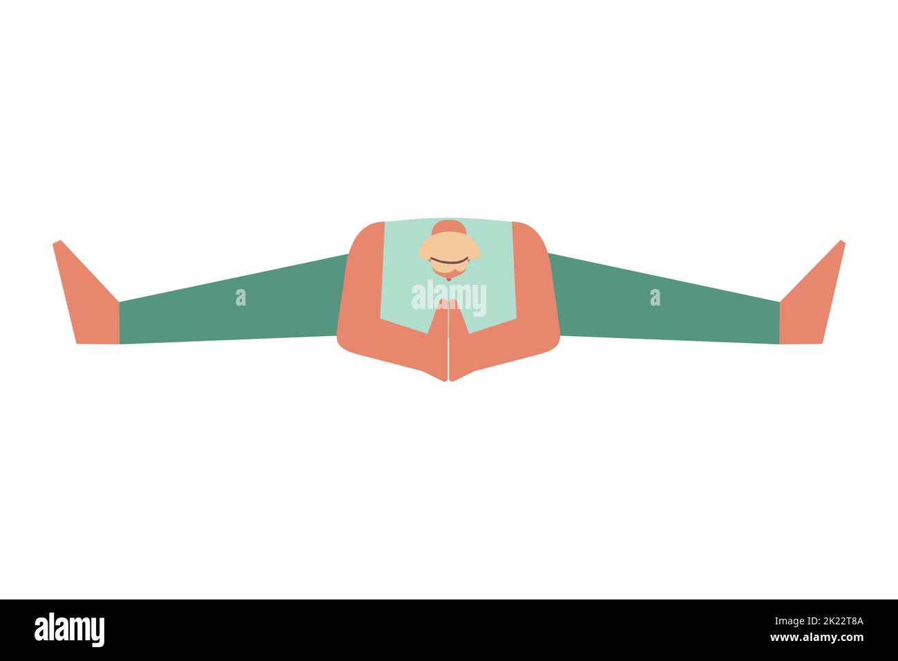 Grand angle assis avant plier pose Banque d'images vectorielles - Alamy