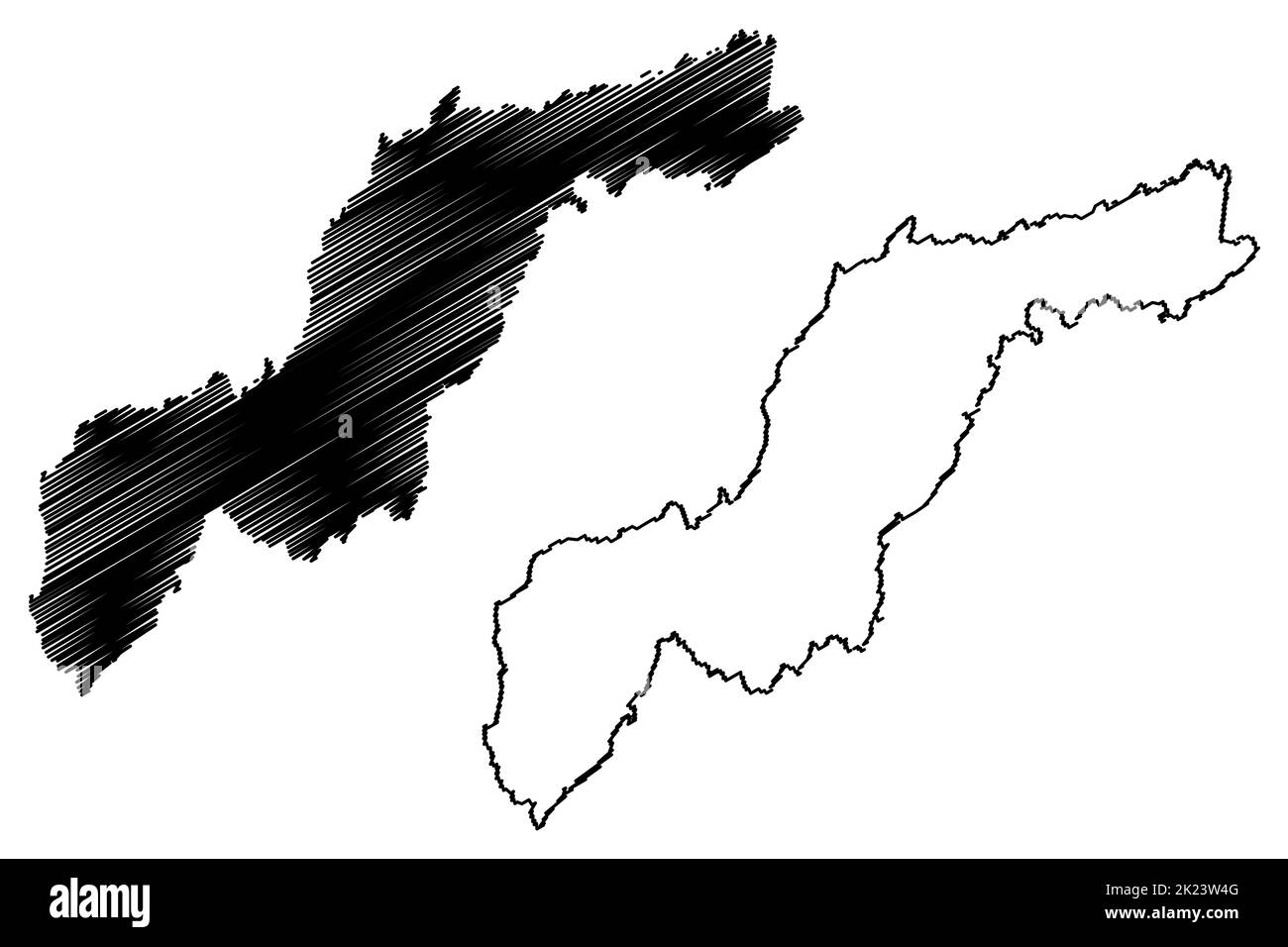 Île de Levant (République française, France) carte illustration ...
