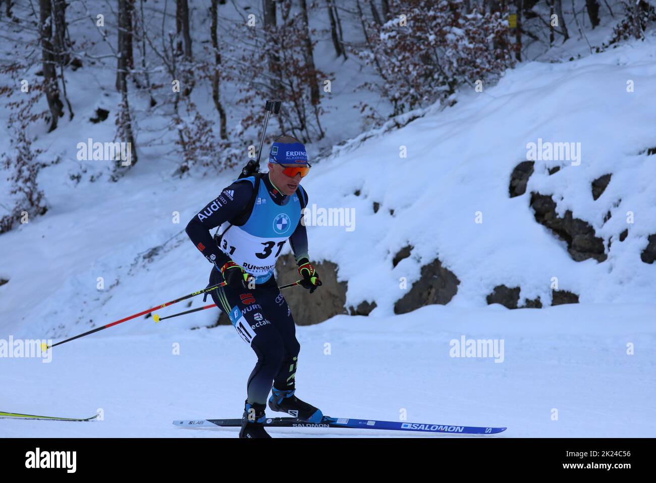 Erik Lesser (Deutschland) beim IBU Biathlon Weltcup Sprint Herren ...