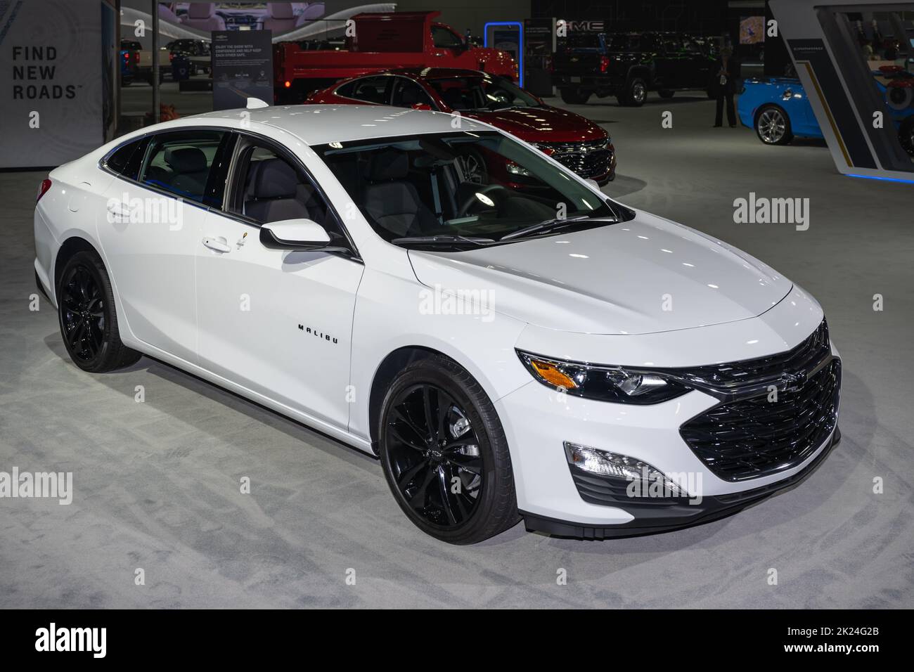 DETROIT, MI/USA - SEPTEMBER 15, 2022: A 2023 Chevrolet Malibu car at the North American ...