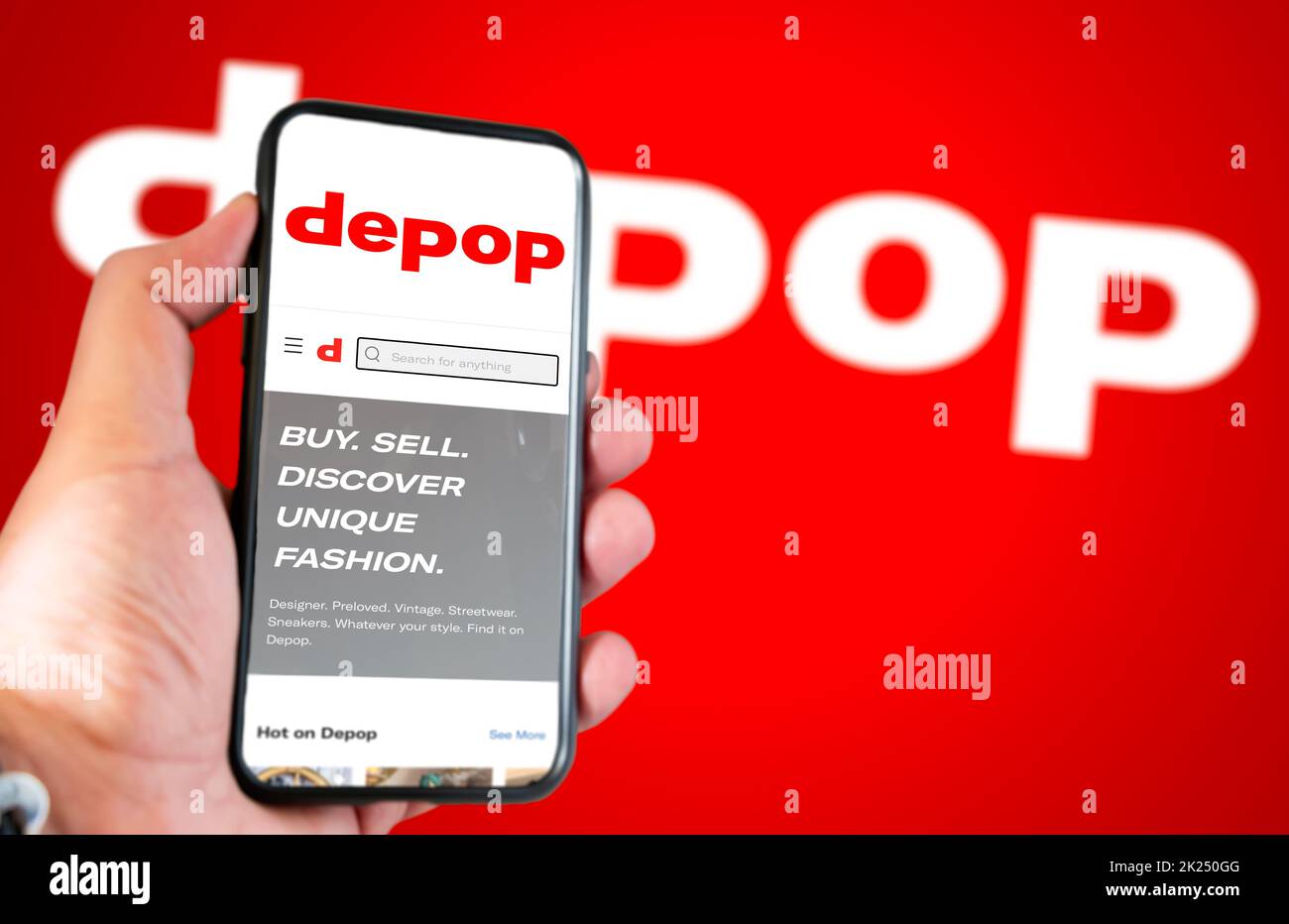 Depop logo Banque de photographies et d’images à haute résolution - Alamy