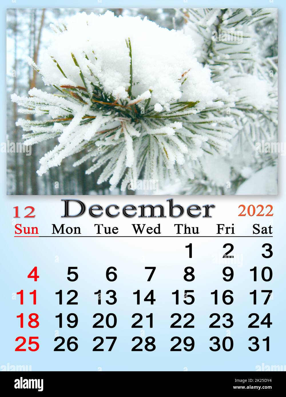 Calendrier décembre 2022 a imprimer Banque de photographies et d’images ...