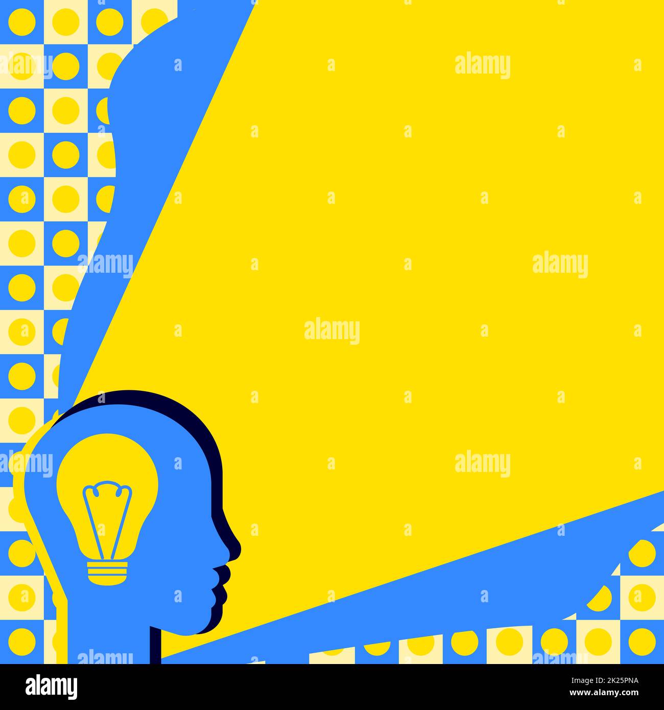 Tête avec ampoule lumineuse et idées de technologie.Lampe luminante ...