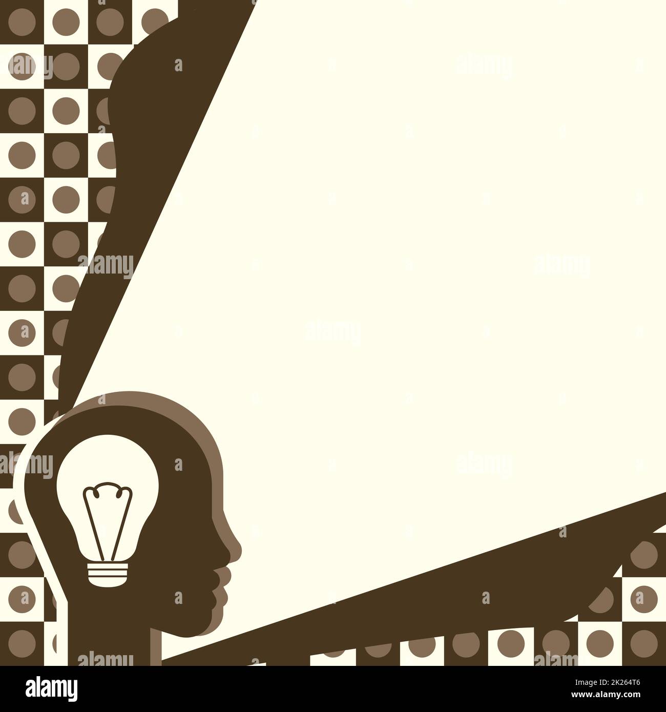 Tête avec ampoule lumineuse et idées de technologie.Lampe luminante ...