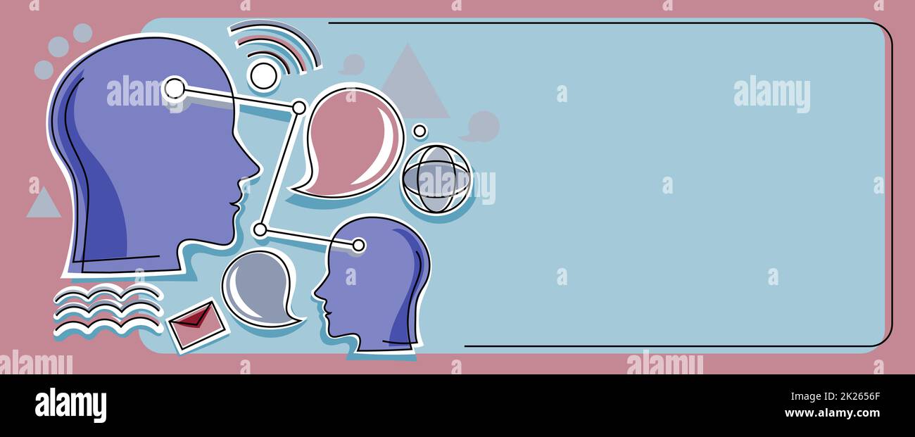 Plusieurs têtes connectées montrant des idées de nouvelles technologies ...
