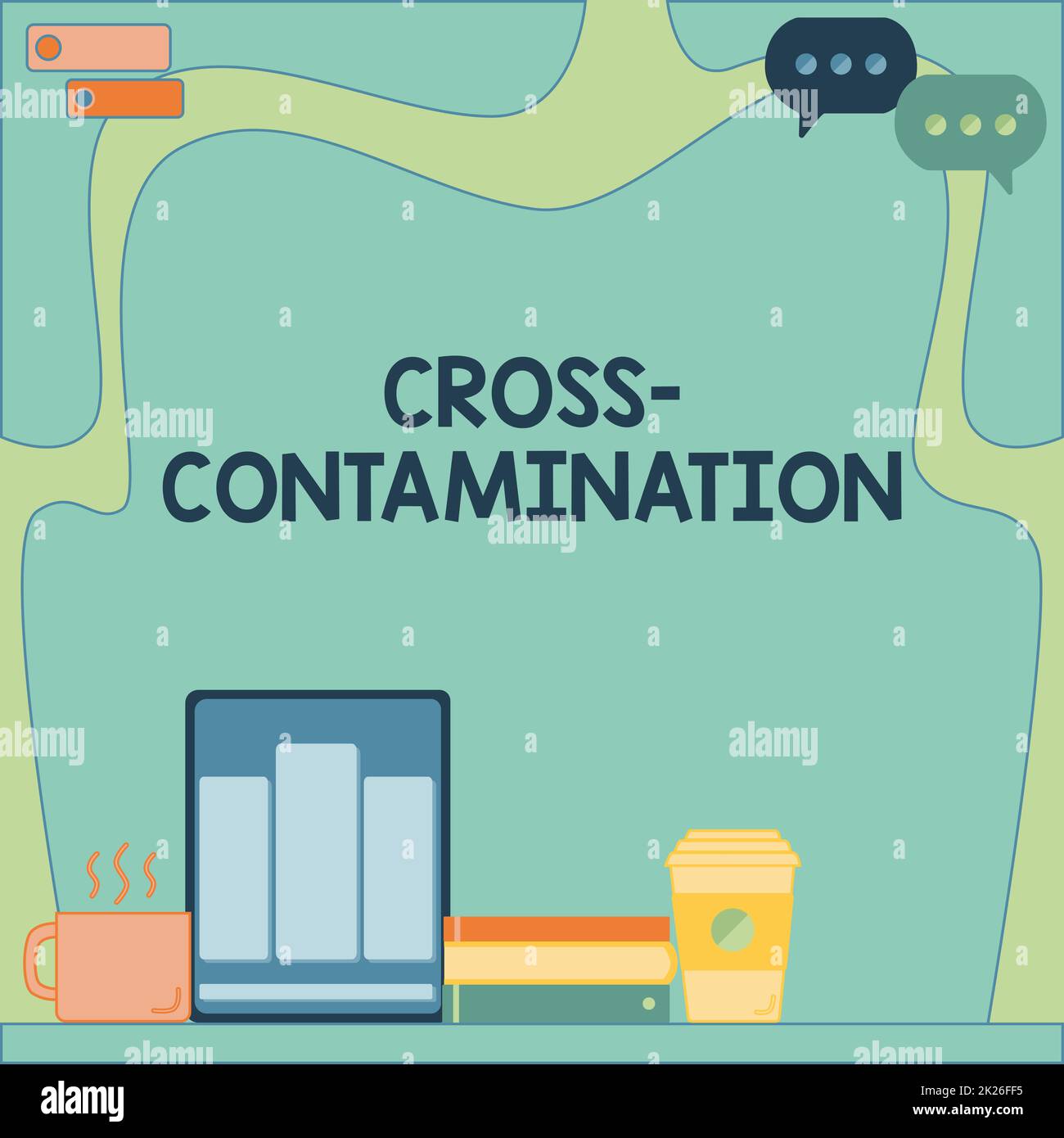 Affiche textuelle indiquant une contamination croisée. Concept ...
