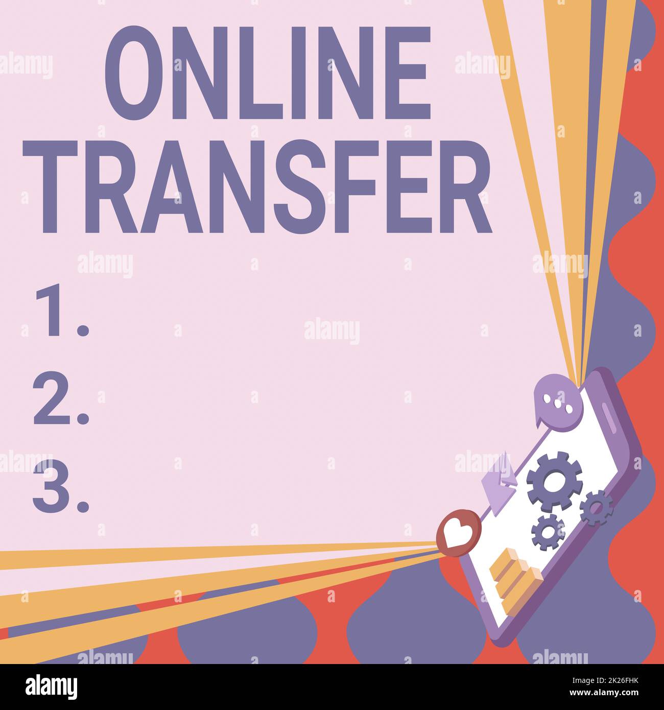 Affiche transfert en ligne. Mot écrit sur autorise un transfert de ...