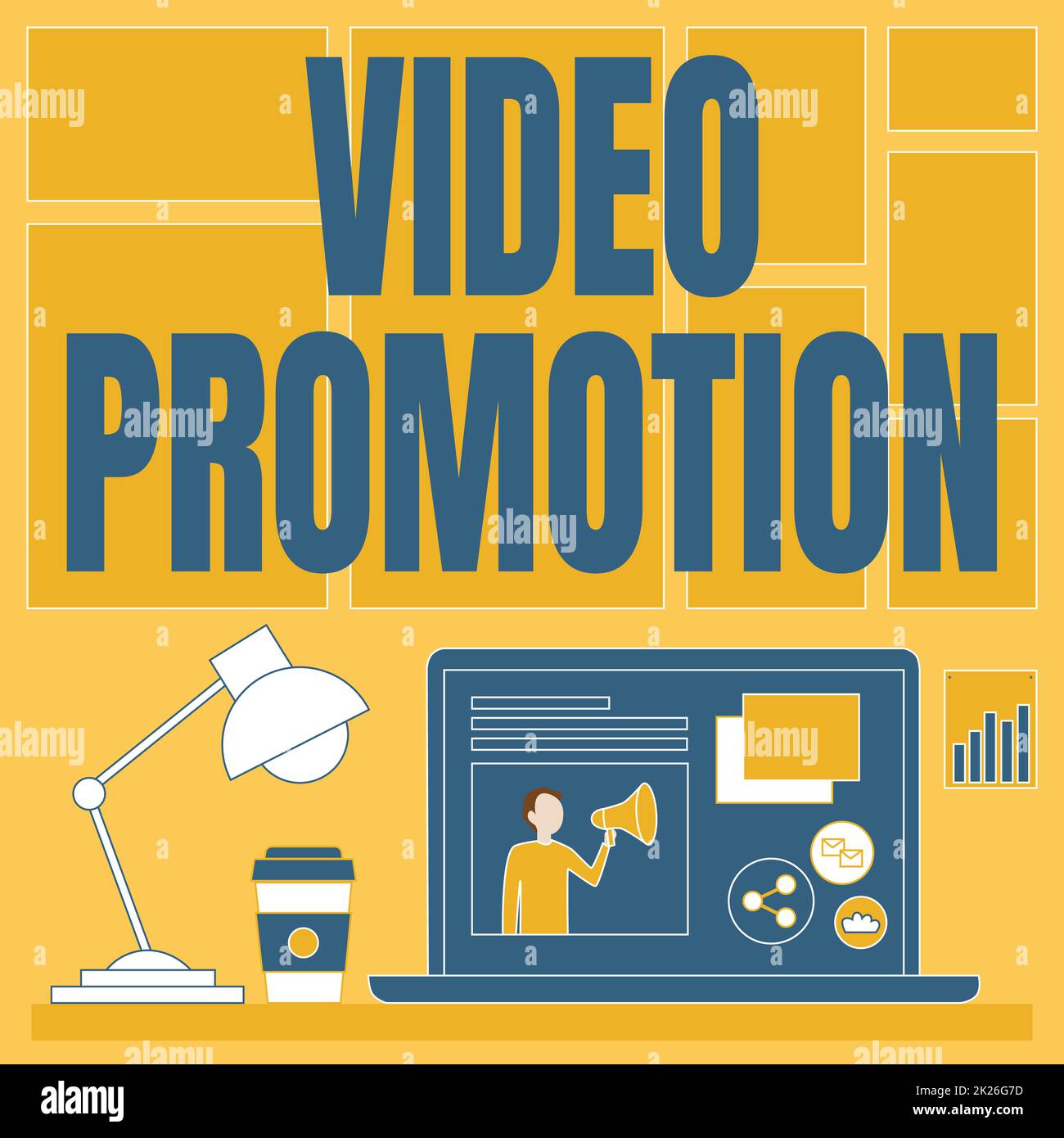 Promotion vidéo sur les affiches manuscrite. Photo conceptuelle vidéo ...