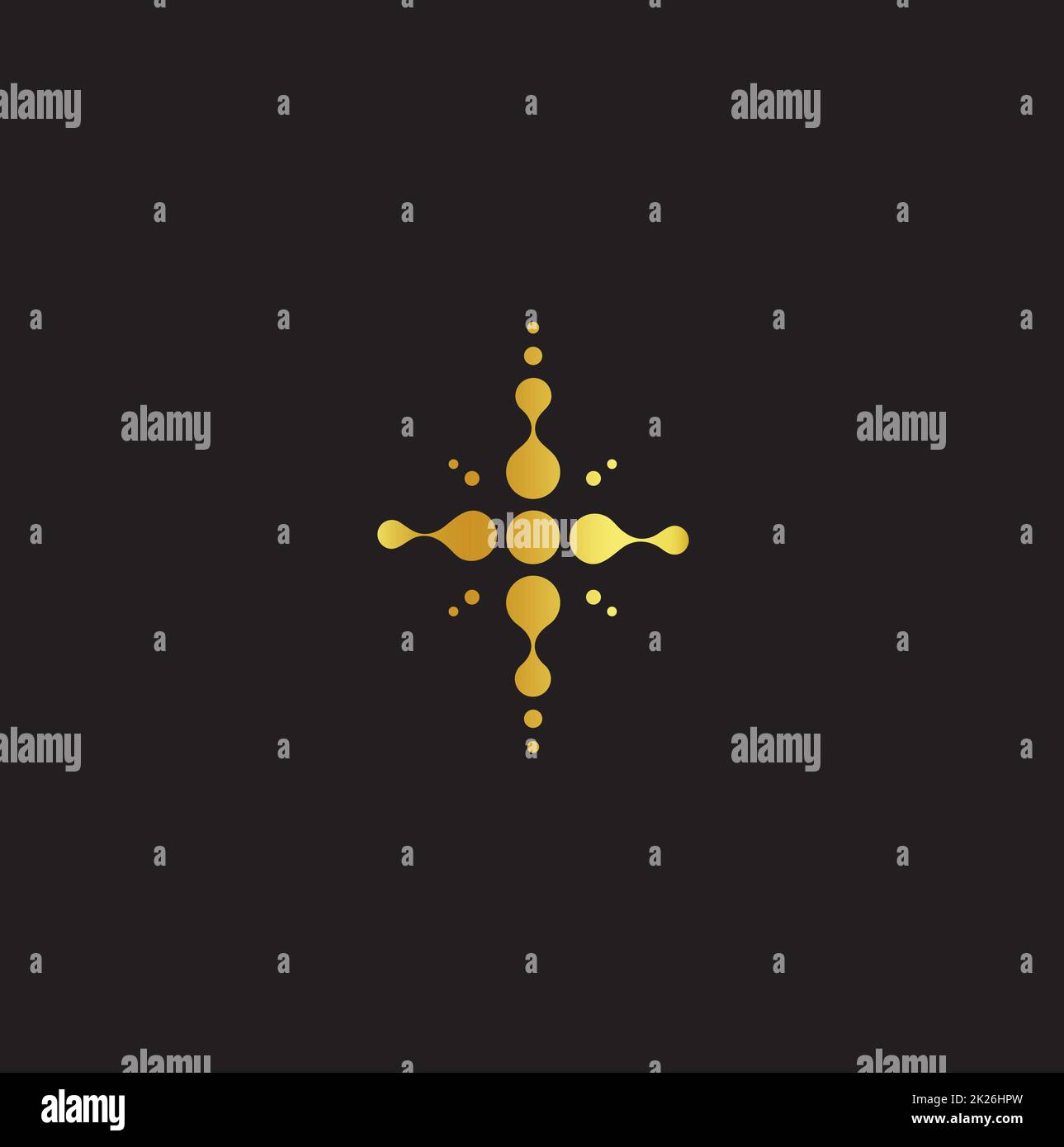 Croix d'or, symbole chrétien, Jésus signe abstrait, la religion d'un ...