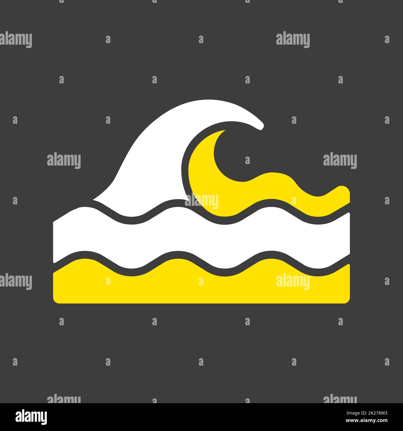 Icône de glyphe vecteur d'ondes de mer. Signe de la nature Photo Stock ...