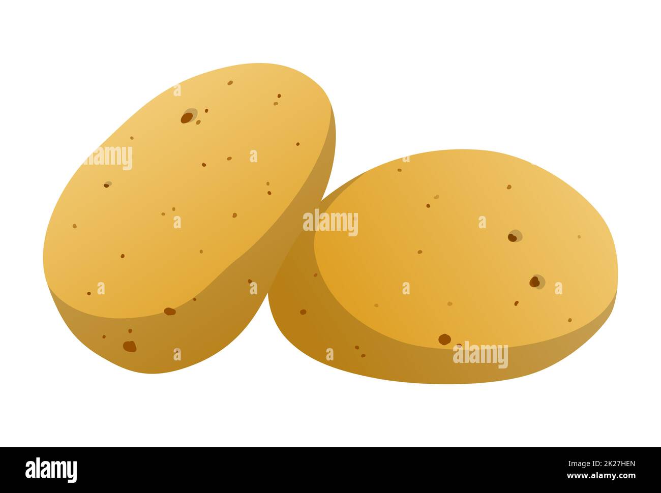 Fond blanc de pomme de terre mûre réaliste - Vector Photo Stock - Alamy