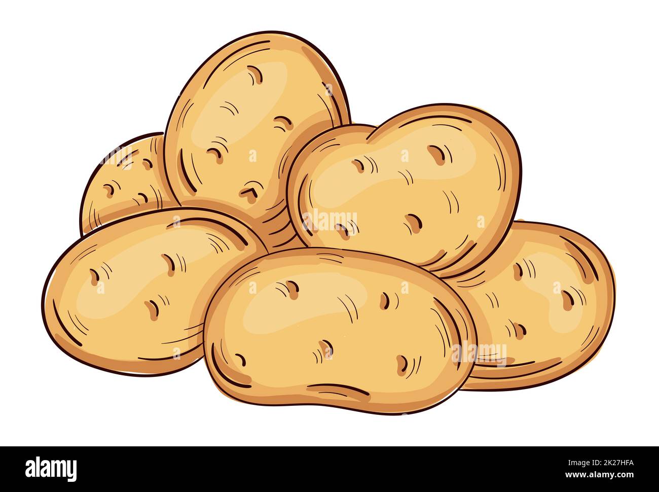 Fond blanc de pomme de terre mûre réaliste - Vector Photo Stock - Alamy