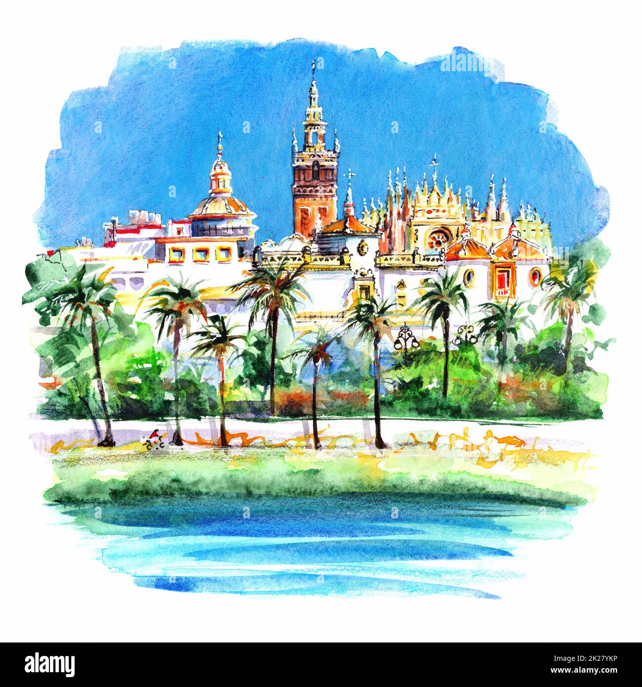 Seville cathedral aquarelle Banque de photographies et d’images à haute ...