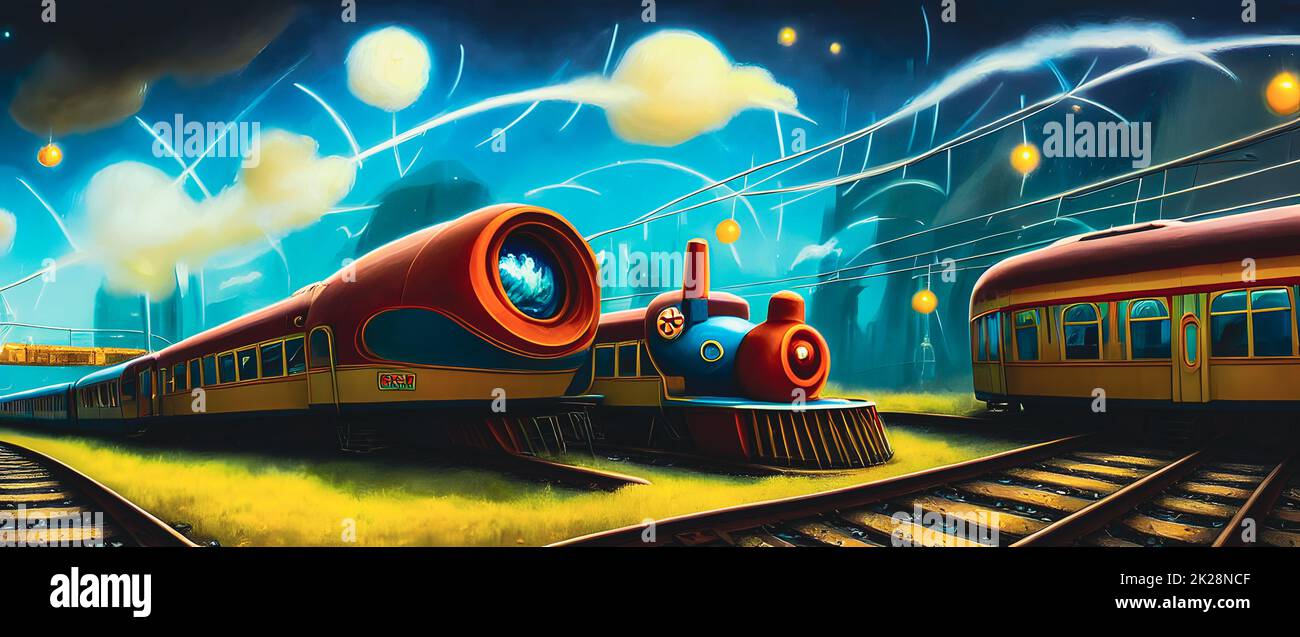 Peinture train à vapeur Banque de photographies et d’images à haute ...