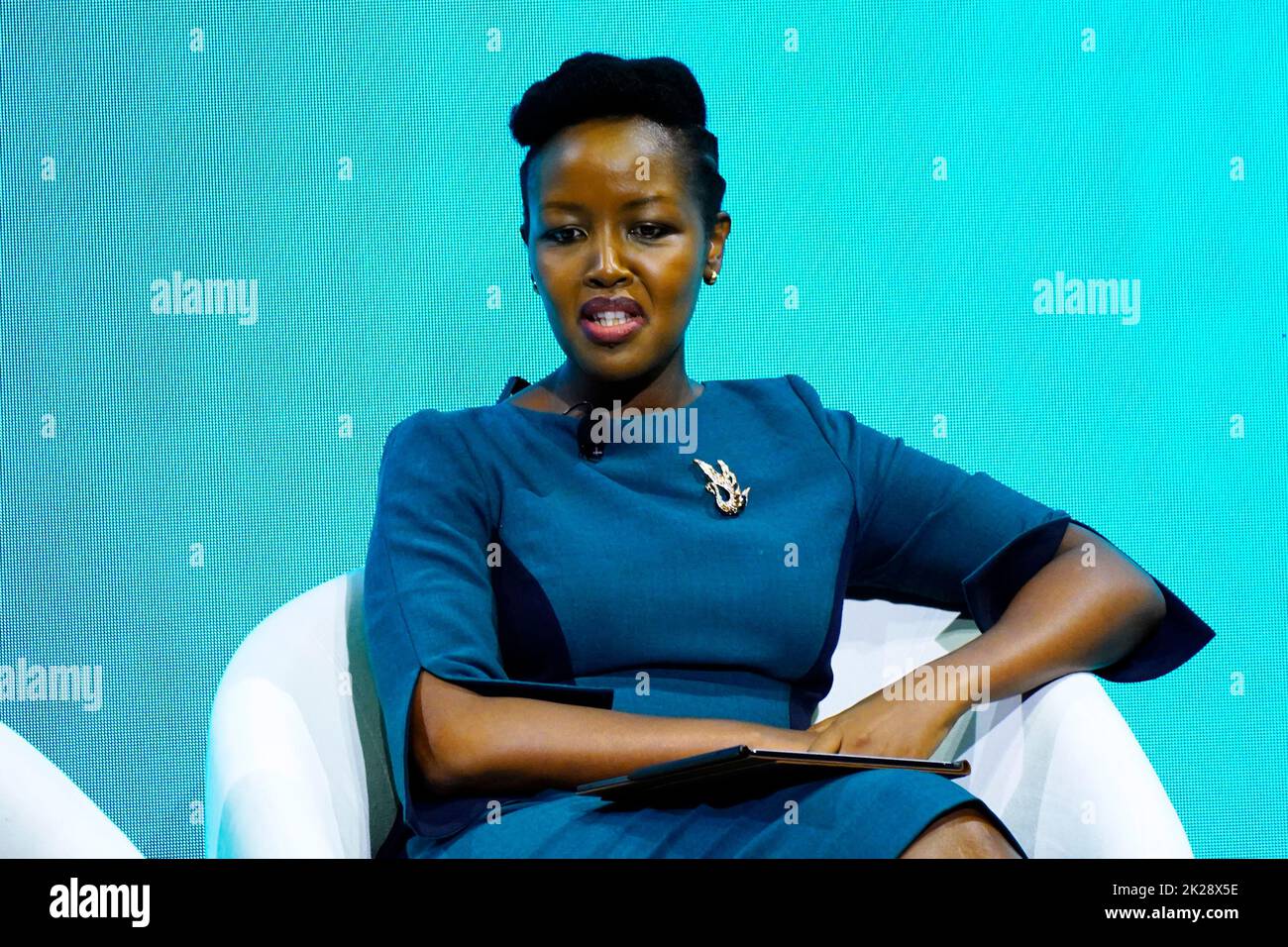 09/19/2022 New York, New York S.E. Paula Ingabire intervient sur scène ...