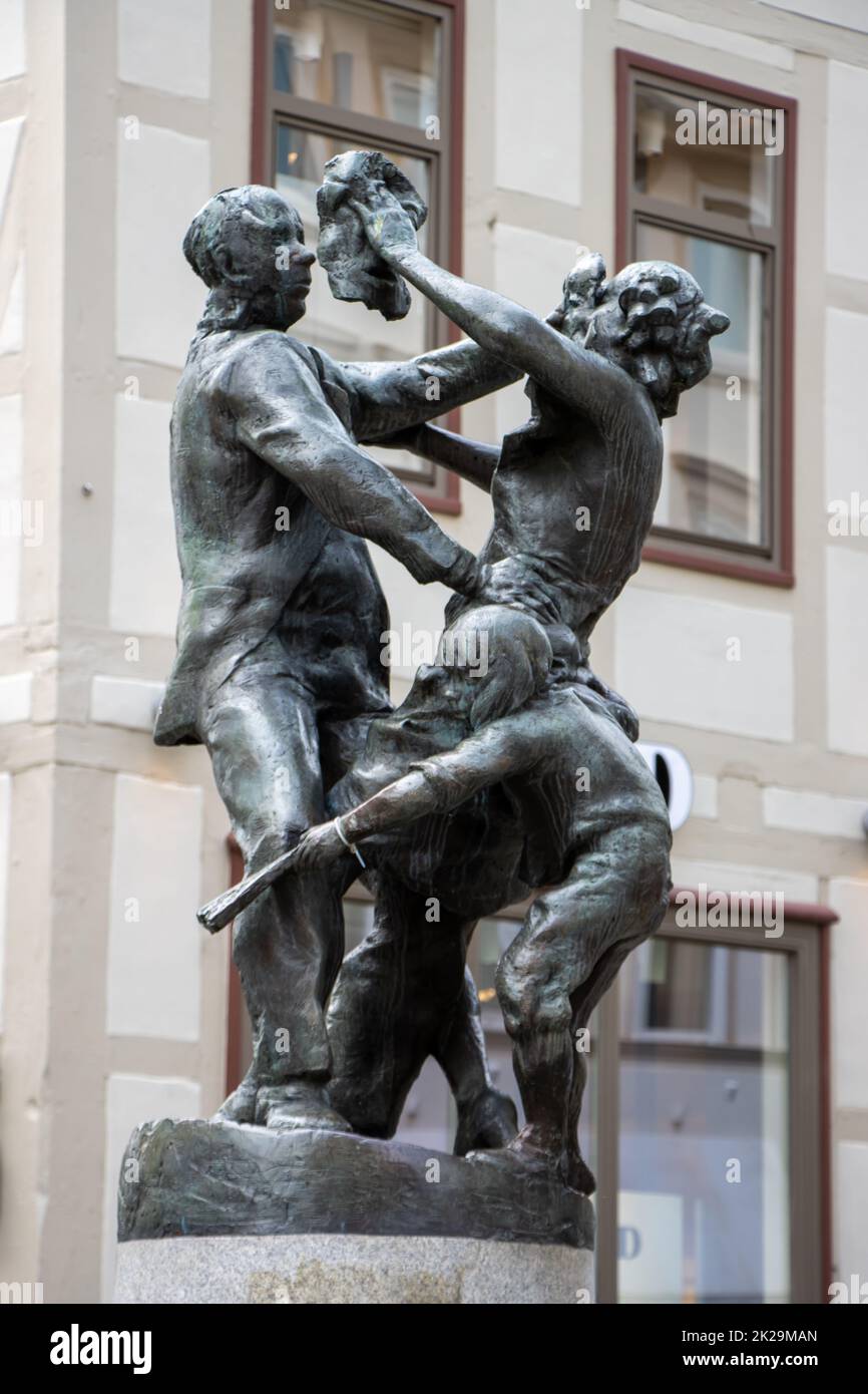 Le nombril se trouve à l'intersection du centre-ville de Göttingen. En ...