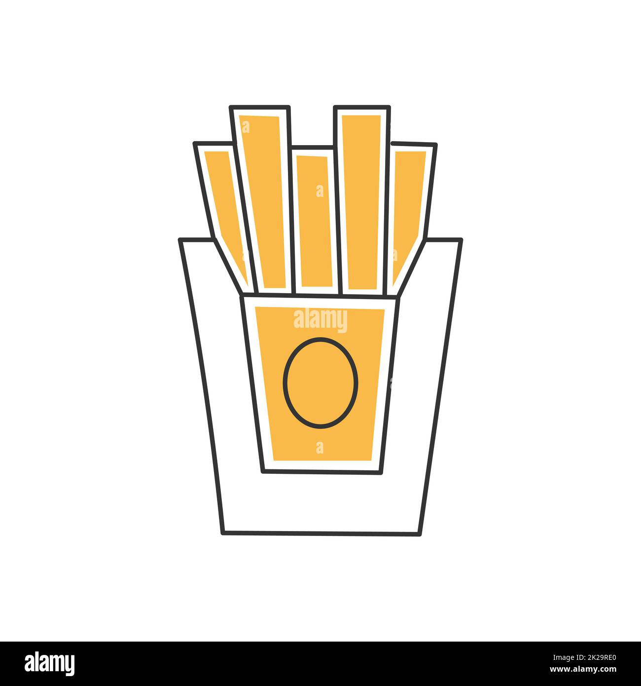 Icône fine et élégante de frites sur fond blanc - Vector Photo Stock ...