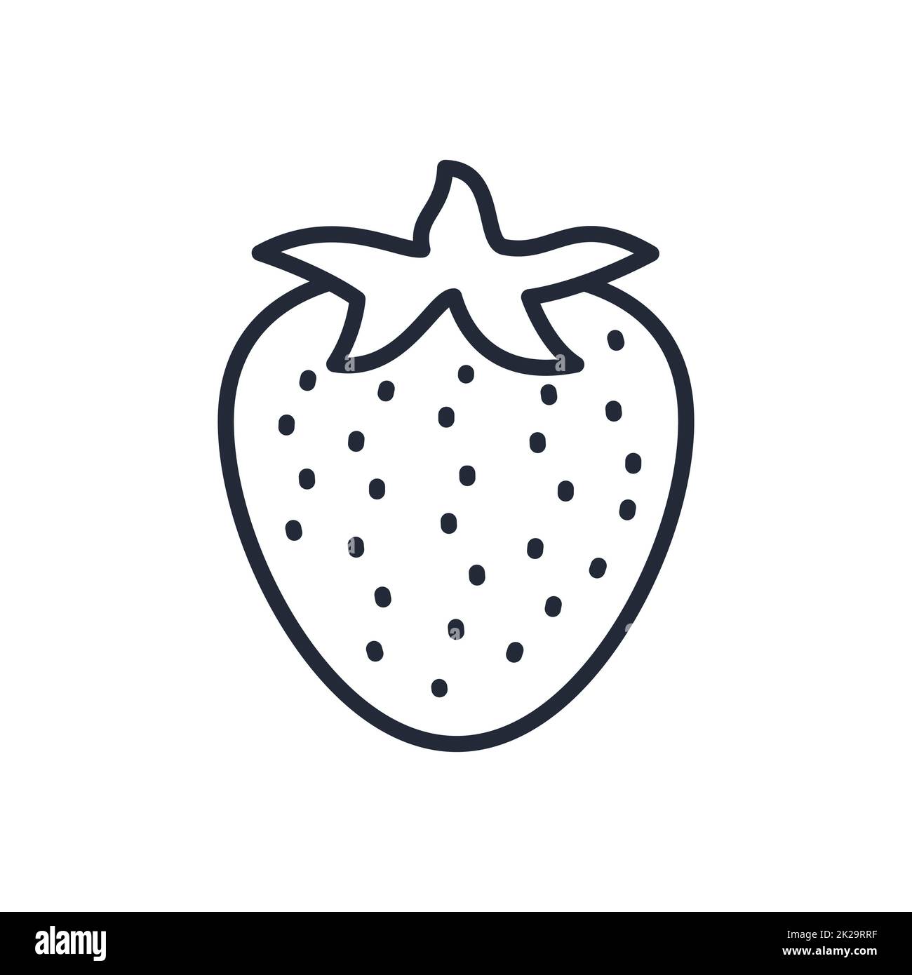 Icône fraise fine et élégante isolée sur fond blanc - Vector Photo ...